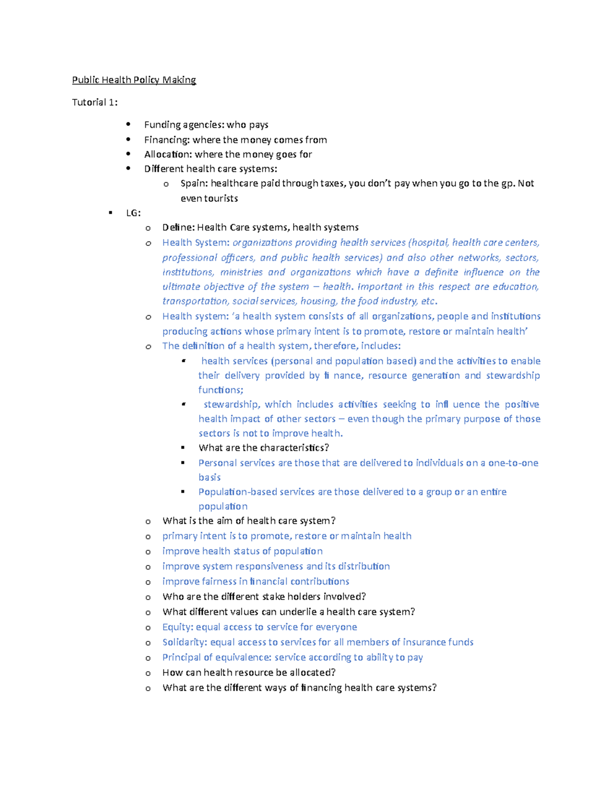 Public Health Policy Making - Public Health Policy Making Tutorial 1 ...