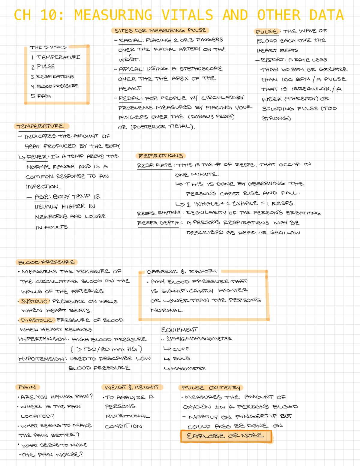 CNA Training- CH 10- Vitals - NURS 320 - CH 10: MEASURING VITALS AND ...