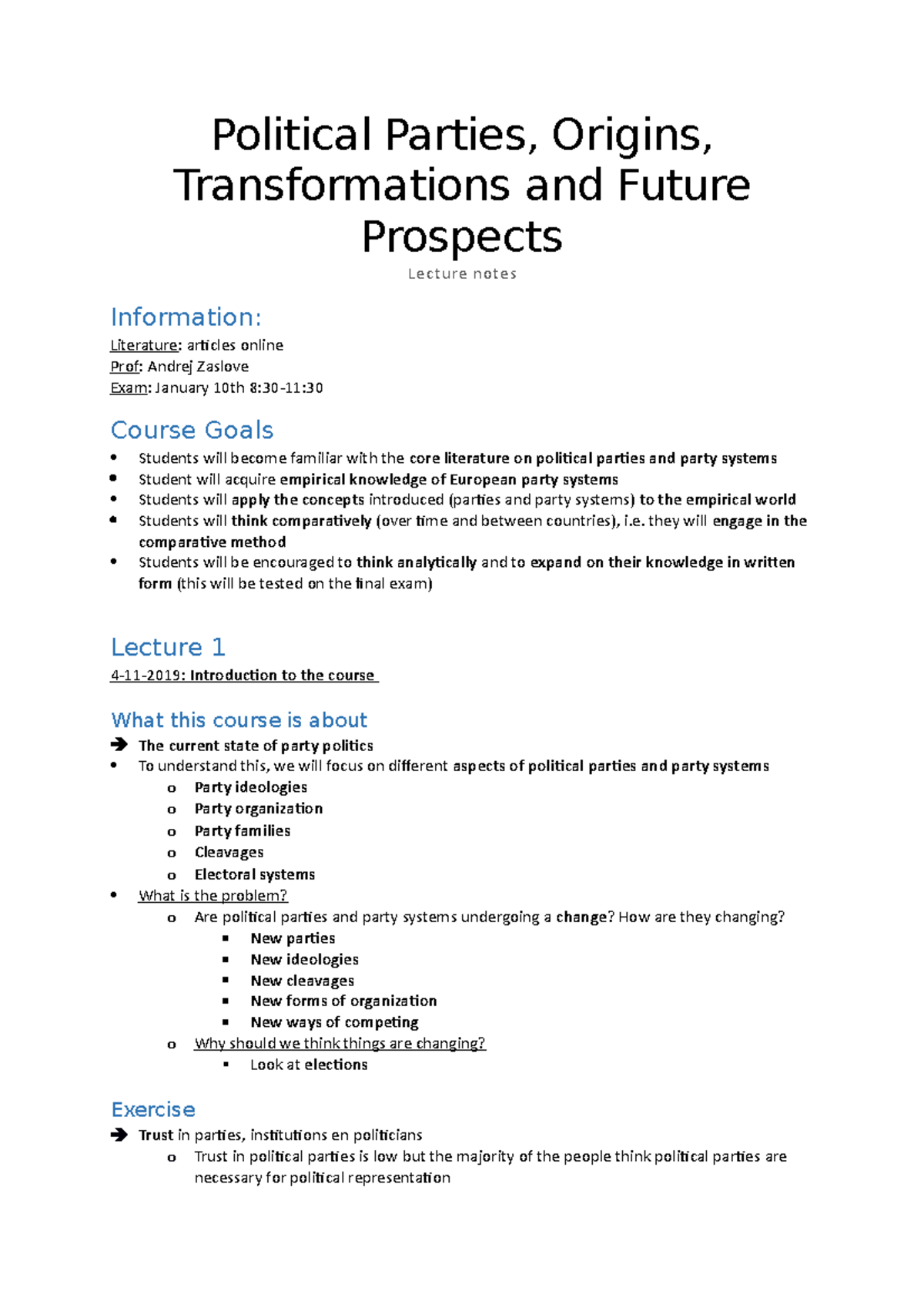 Politcal parties lecture notes - Political Parties, Origins ...