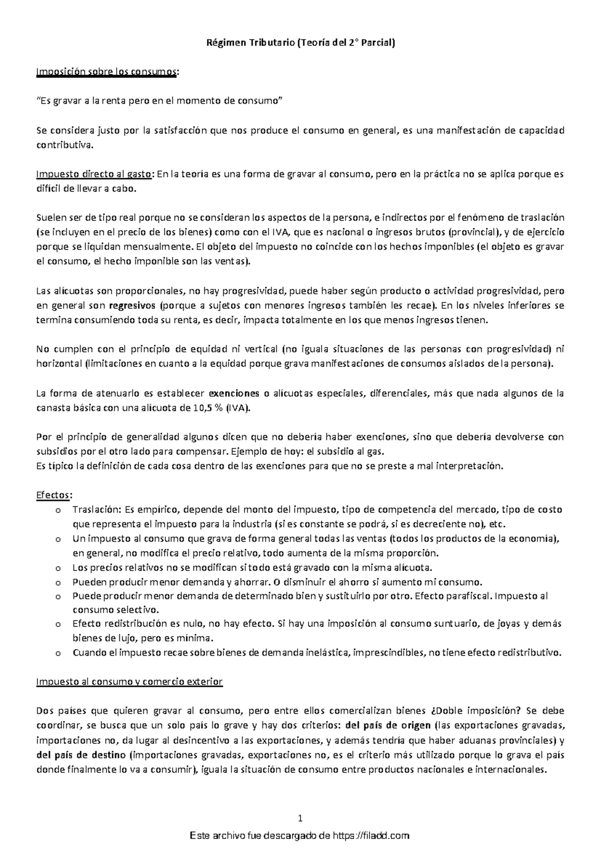 Resumen Regimen Tributario 2 parcial - Régimen Tributario (Teoría del 2° Parcial) Imposición ...