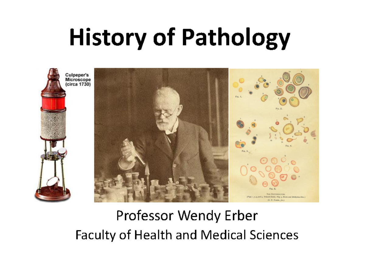 History of Pathology - Studocu