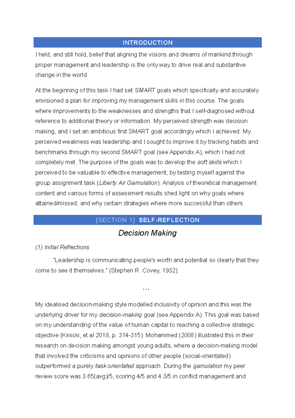 PDP Report anonymous - INTRODUCTION I held, and still hold, belief that ...
