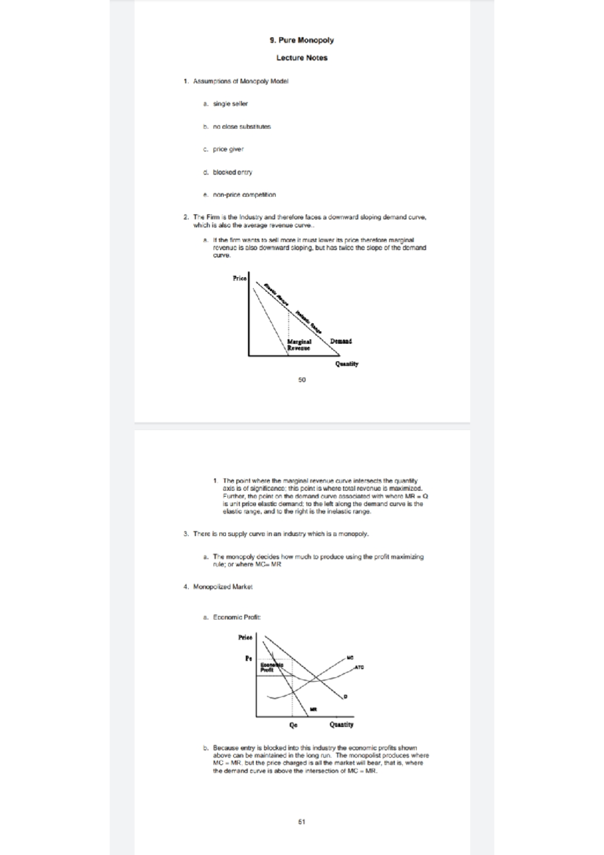 Pure monopoly - It's lecture notes - BA Economics - Studocu