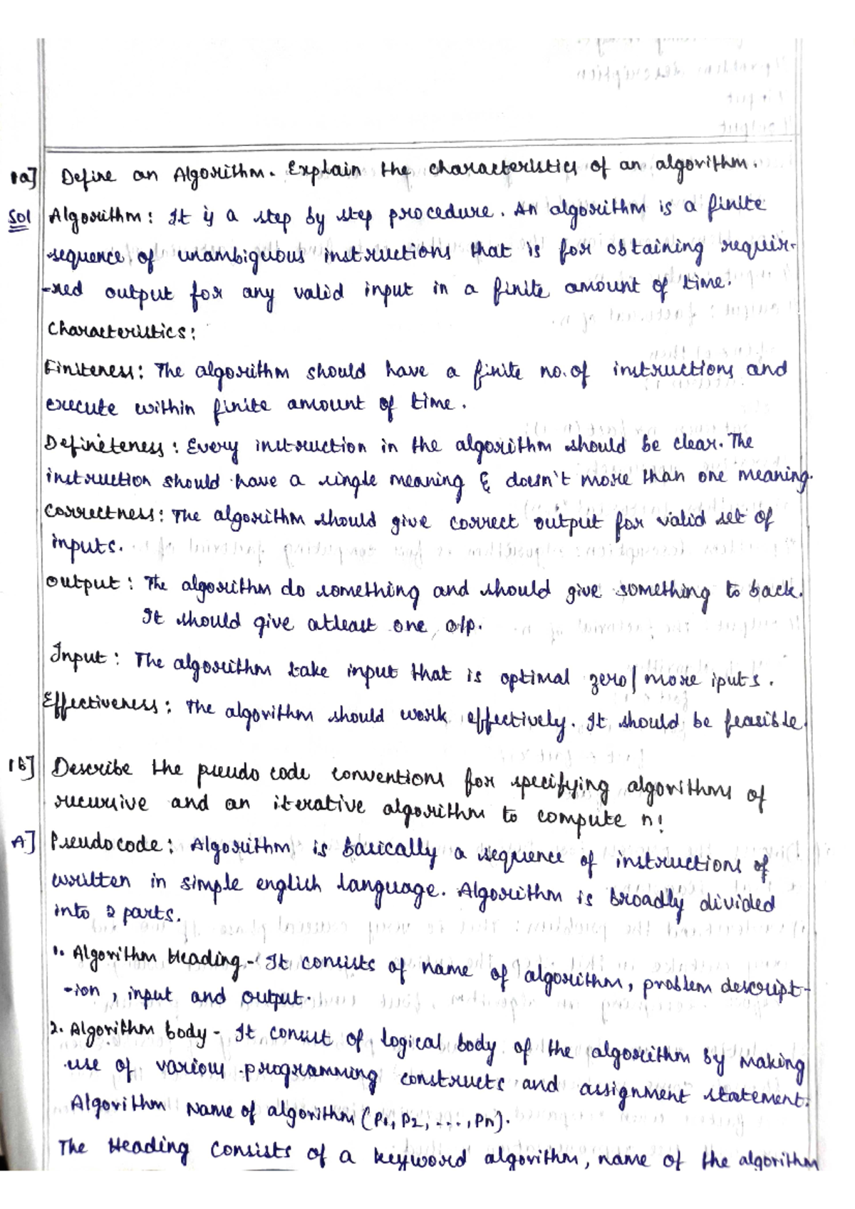 DAA-AS1 - assignment - Define an Algorithm. Explain the characteristics ...
