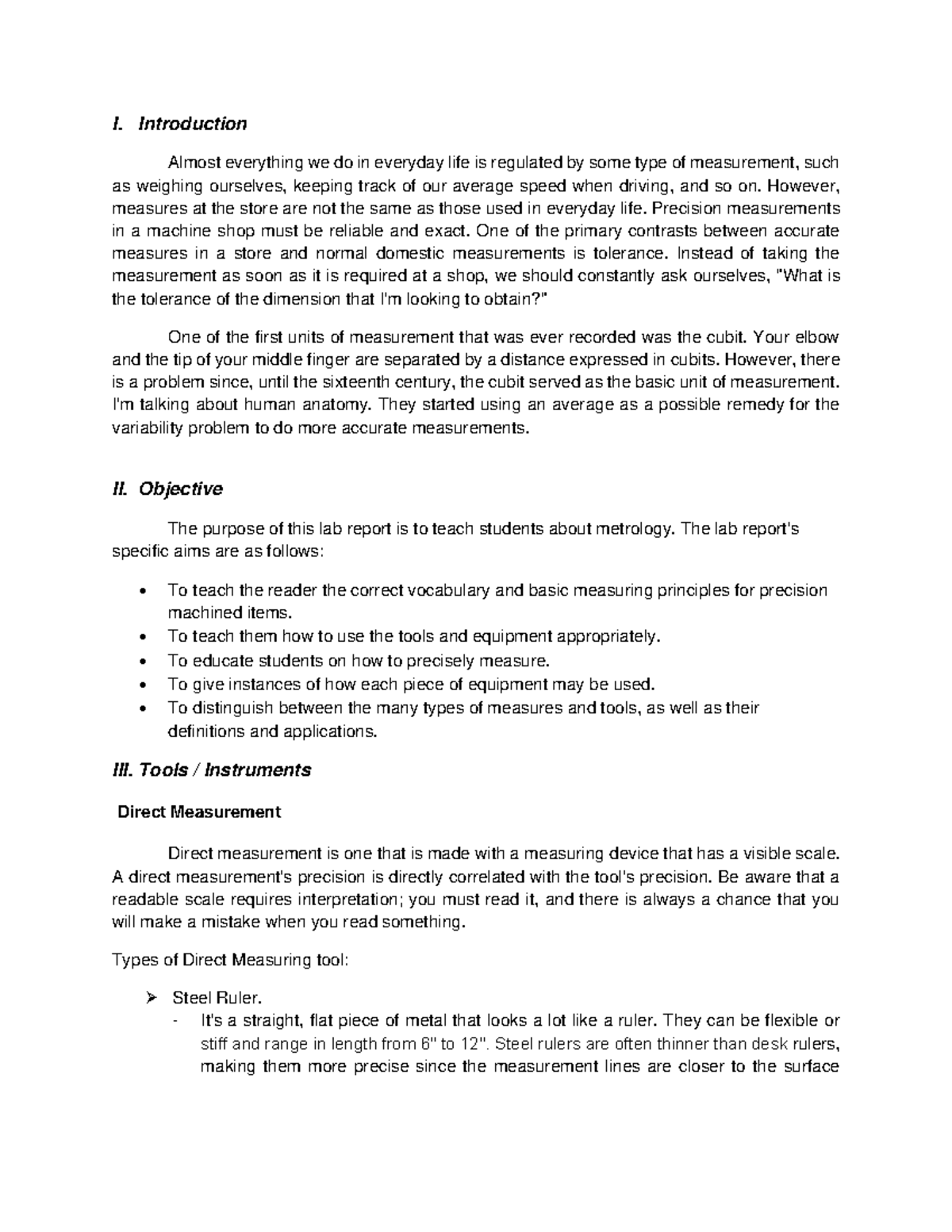Laboratory Report 1 Enriquez - I. Introduction Almost everything we do ...