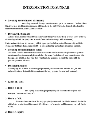 Classification of Hadith - Hadiths can be classified into various types ...