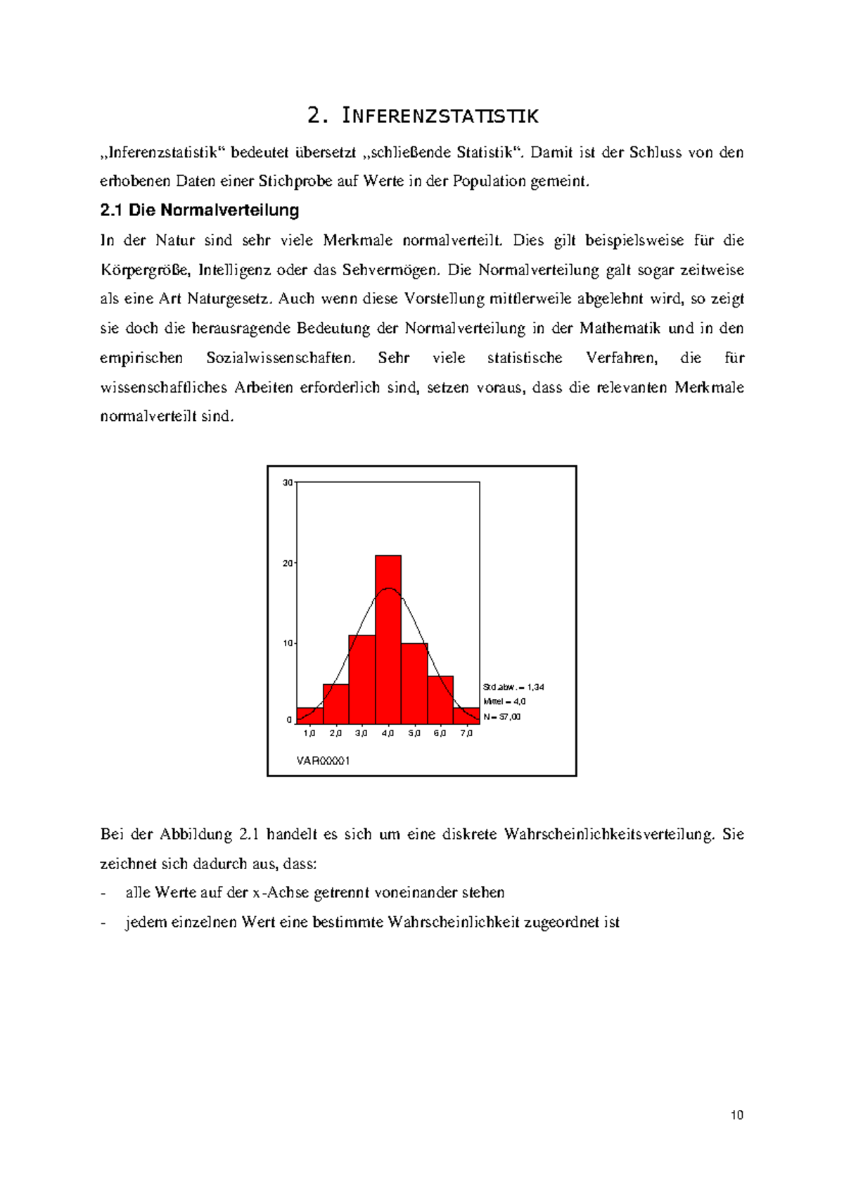 Skript teil 2 - „Inferenzstatistik“ bedeutet übersetzt „schließende ...
