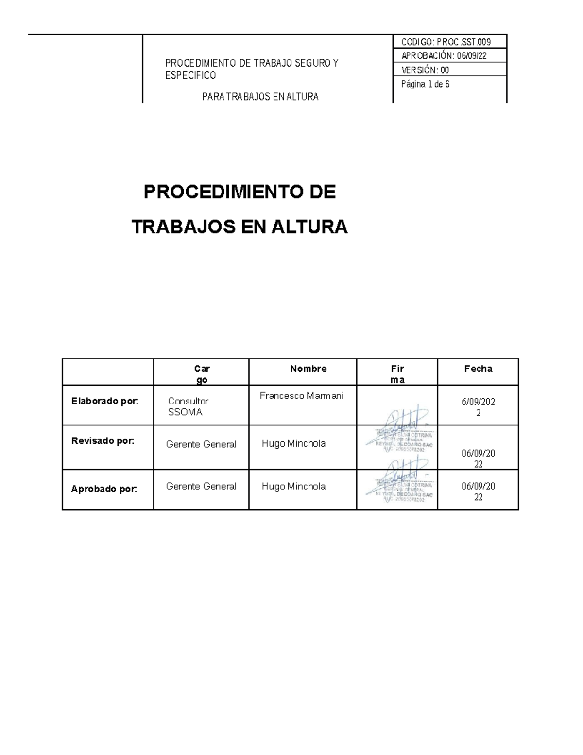 PTS-E Procedimiento de Trabajo Seguro Específico - PROCEDIMIENTO DE ...