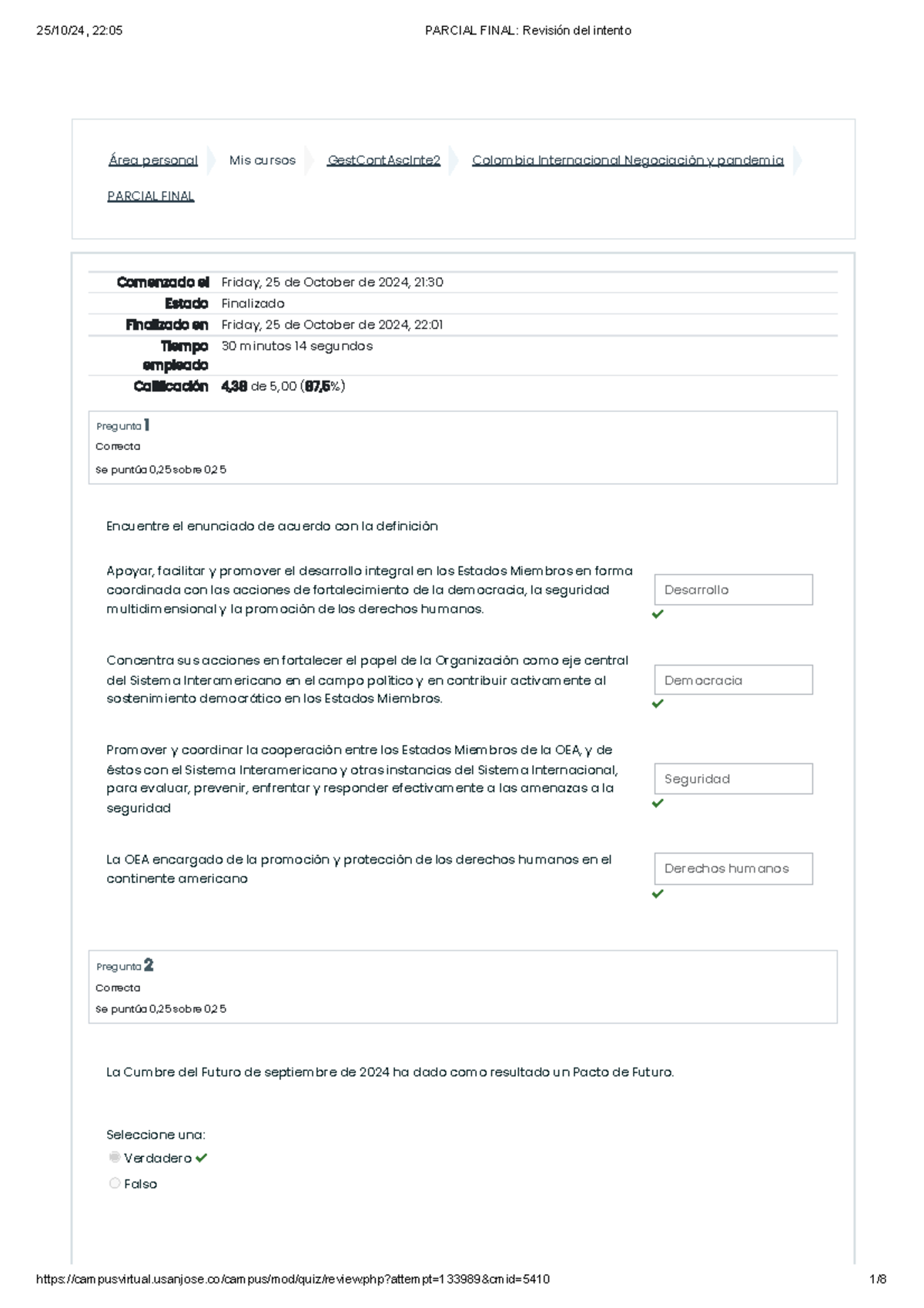 Parcial Final Revisión del intento gestion contratacion - Área personal ...