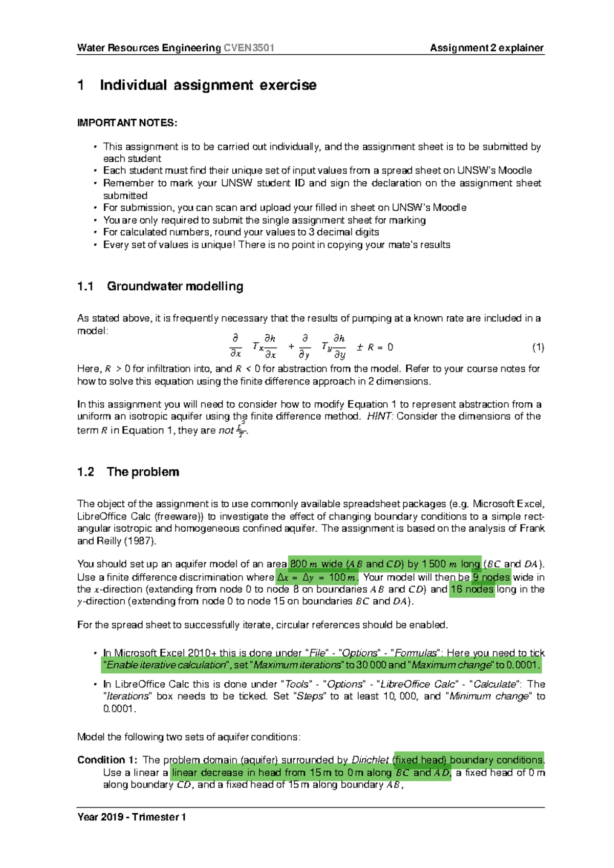 2019 CVEN3501 assignment-2 explainer - Water Resources Engineering ...