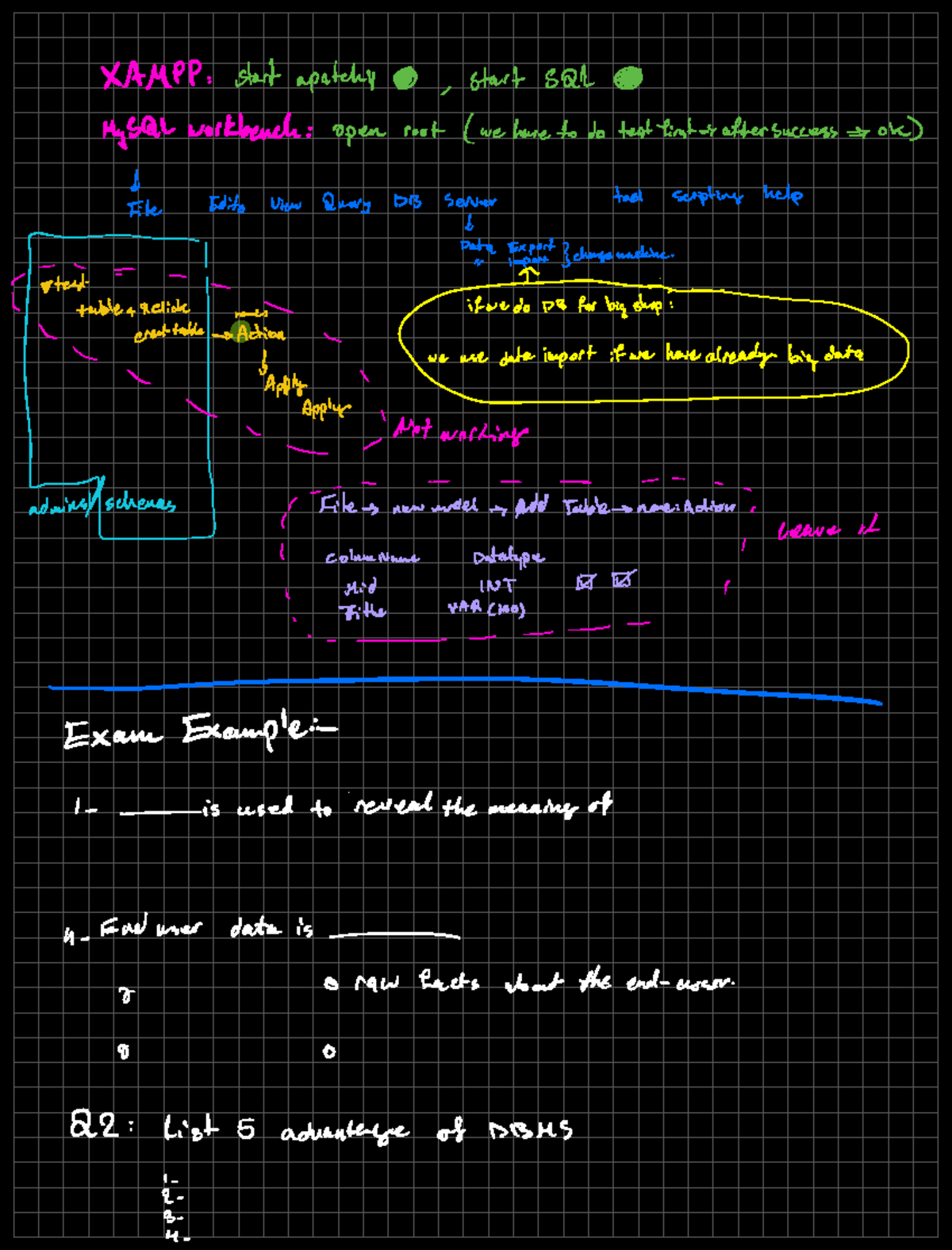 250 Monday before exam - these are practices for the class - XAMPP ...