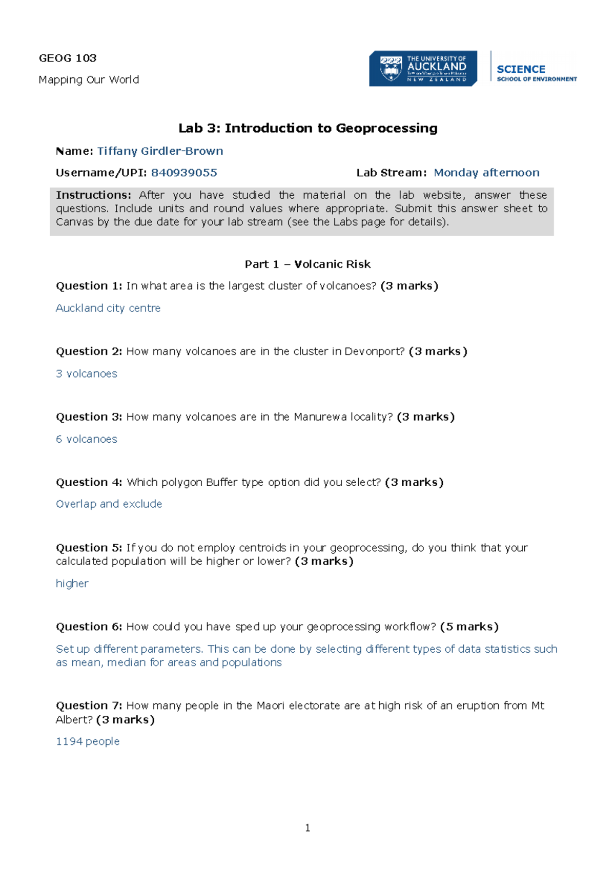 Lab 3 Answer sheet template - GEOG 103 Mapping Our World Lab 3 ...