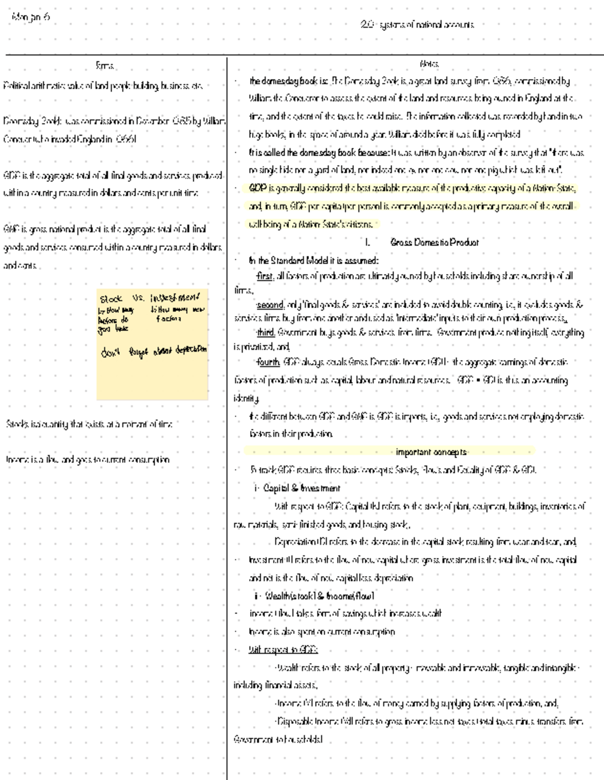 National account notes part A - 2 systems of national accounts Mon jan ...