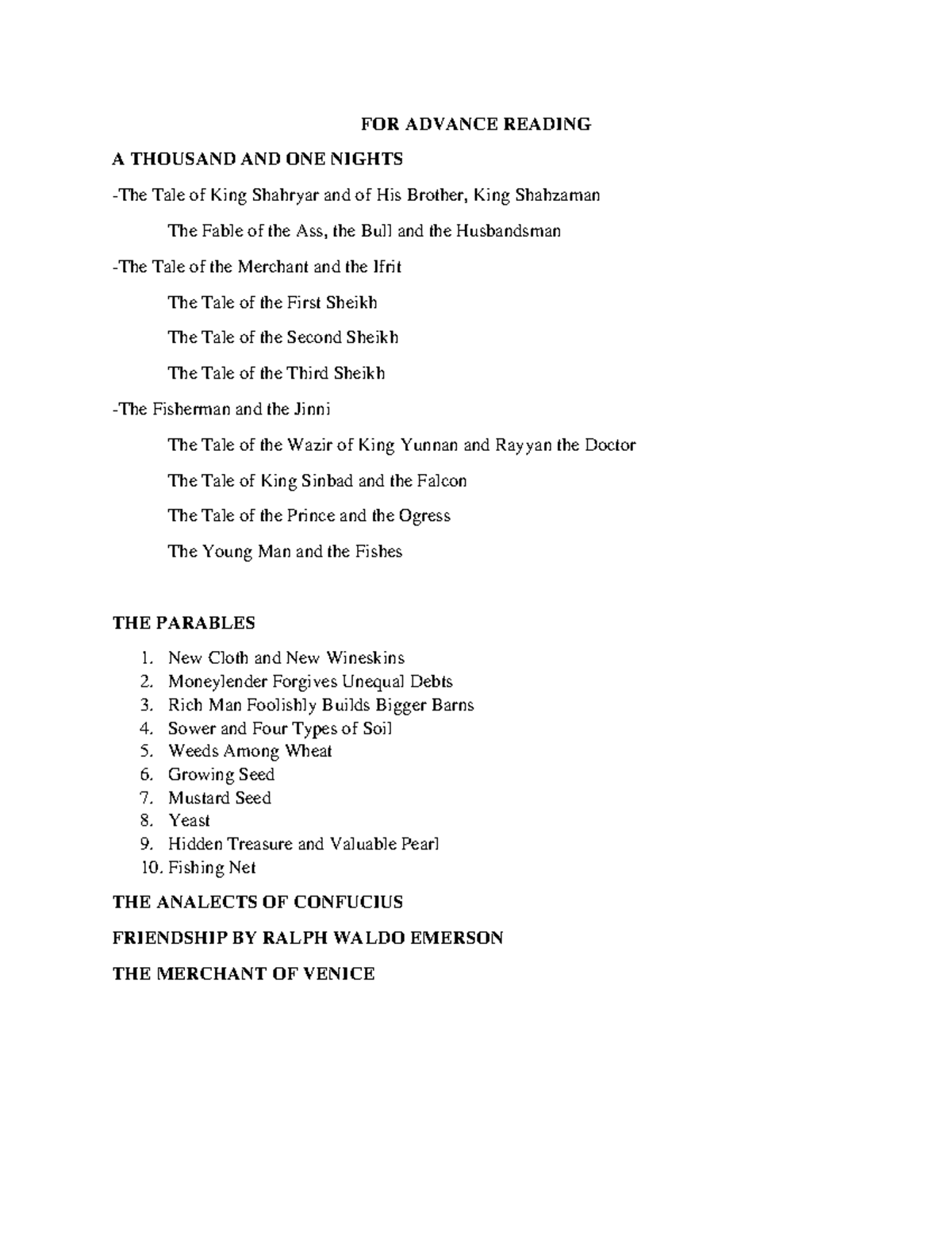 2ND Quarter Output Format - FOR ADVANCE READING A THOUSAND AND ONE ...