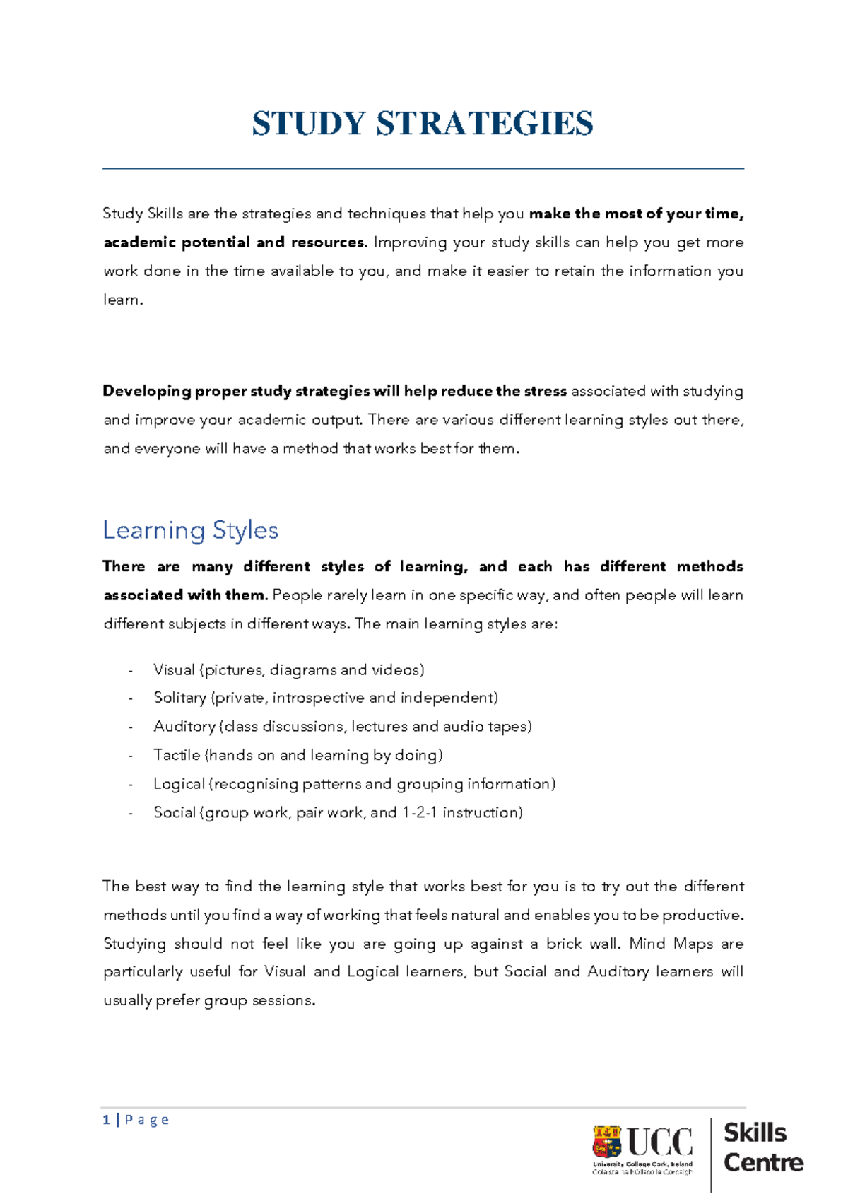 Study Strategies - STUDY STRATEGIES ...