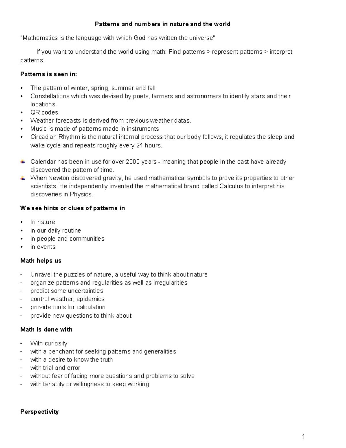 MMW WEEK 2 Video Lessons - Patterns and numbers in nature and the world ...
