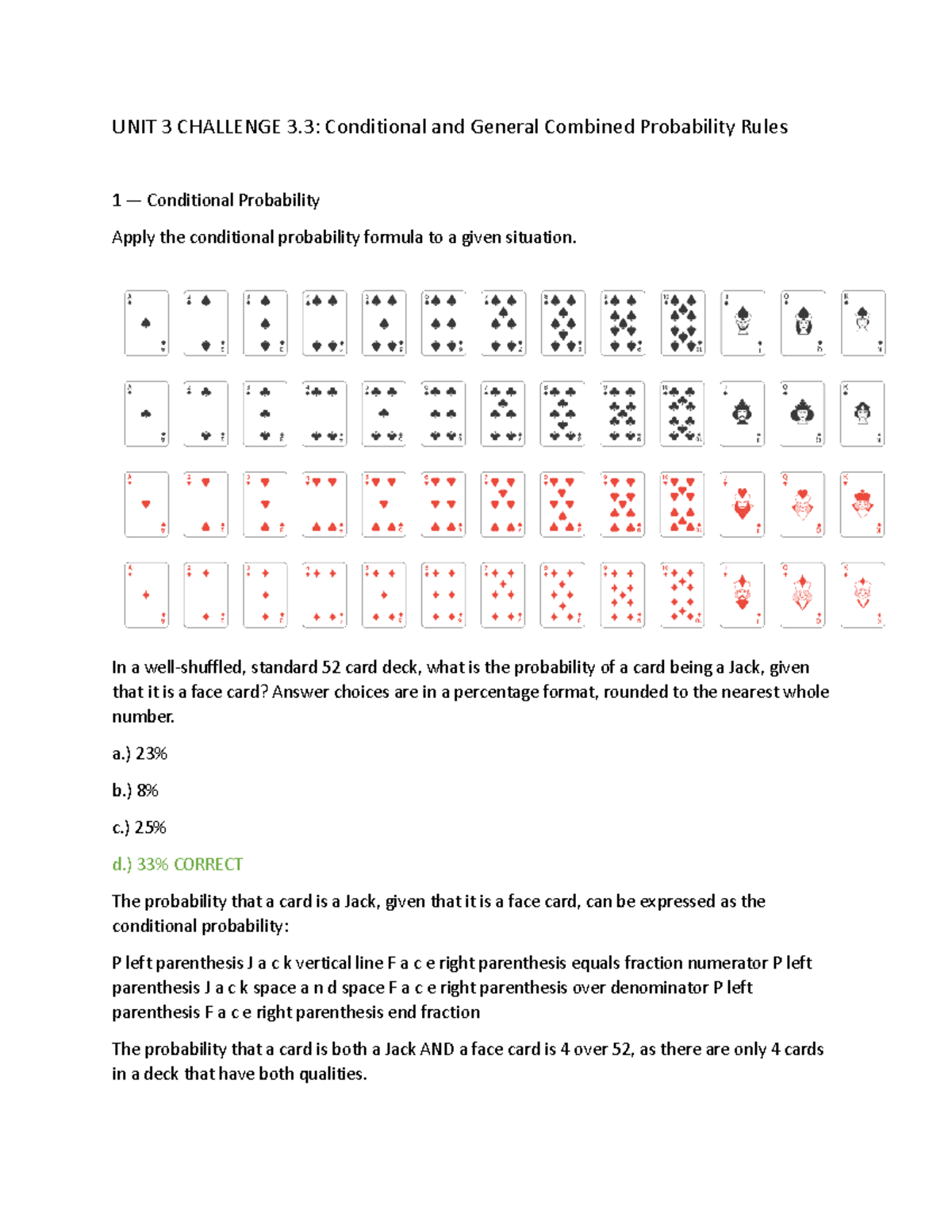 Intro to Statistics - Unit 3 Challenge 3 - UNIT 3 CHALLENGE 3 ...
