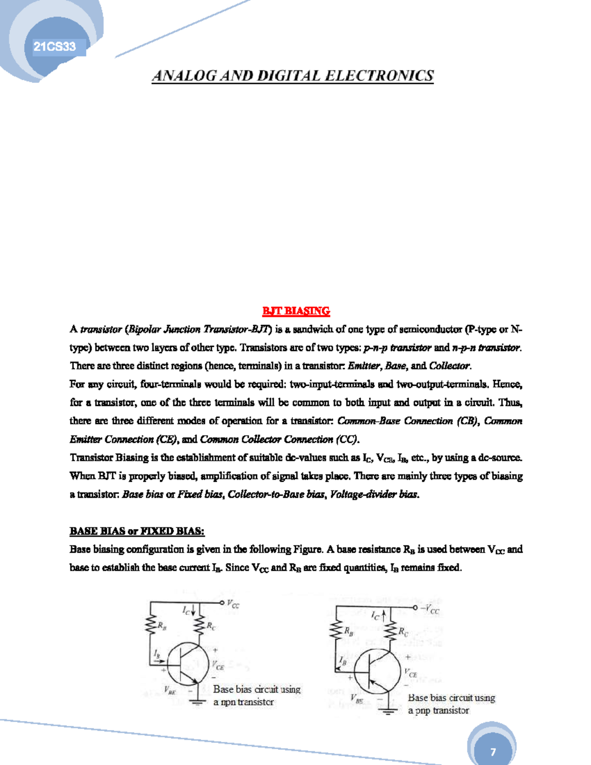 ADE Module 1 - analog and digital electronics - Studocu