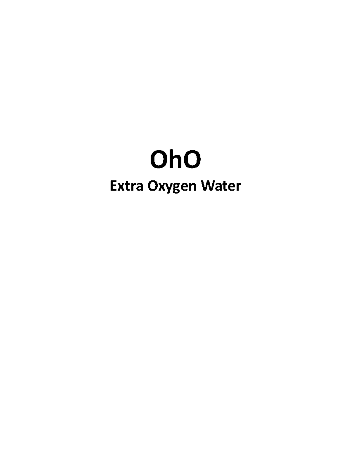Oh O extra oxygen water - Ejemplo de idea de emprendimiento - OhO Extra ...