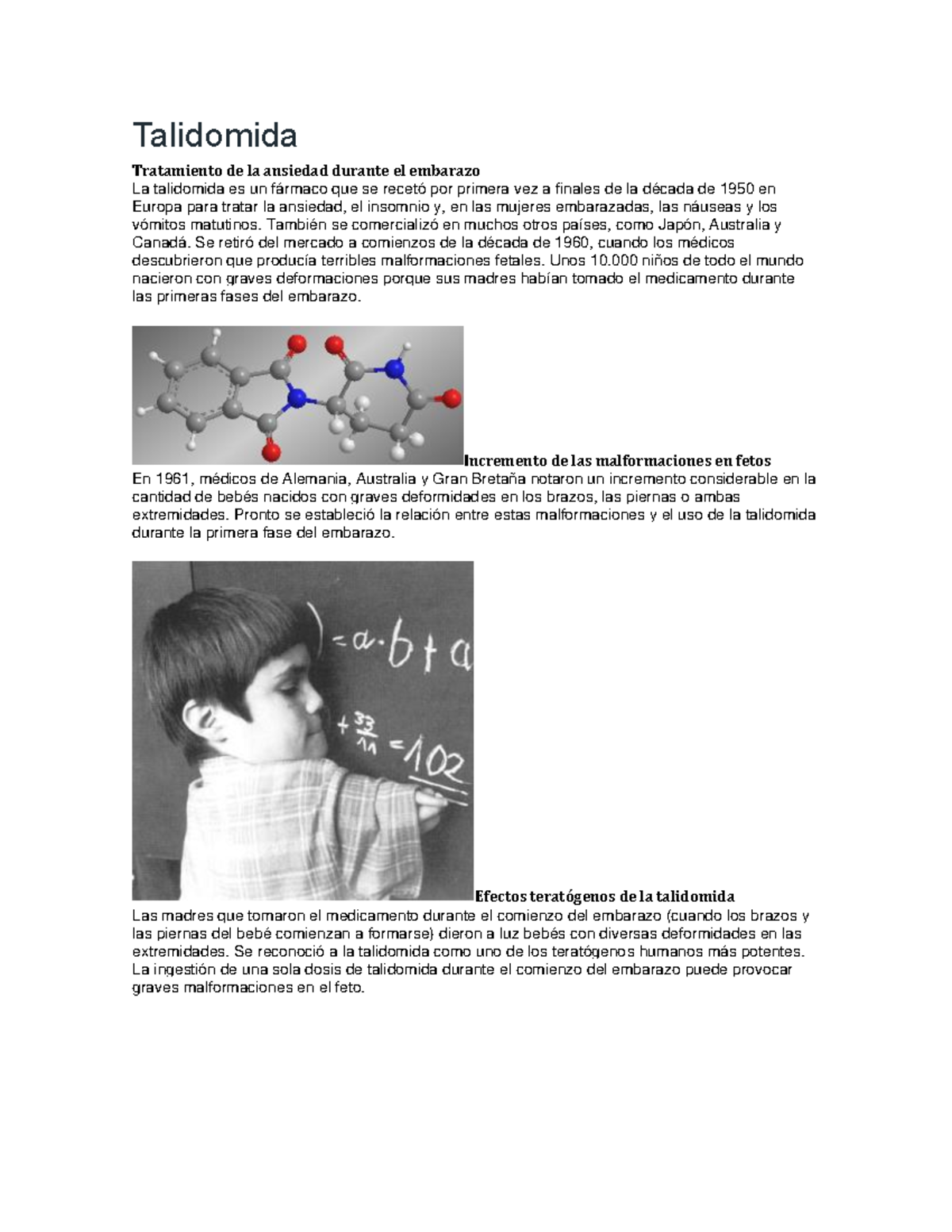 Talidomida - Tarea completa - Talidomida Tratamiento de la ansiedad ...