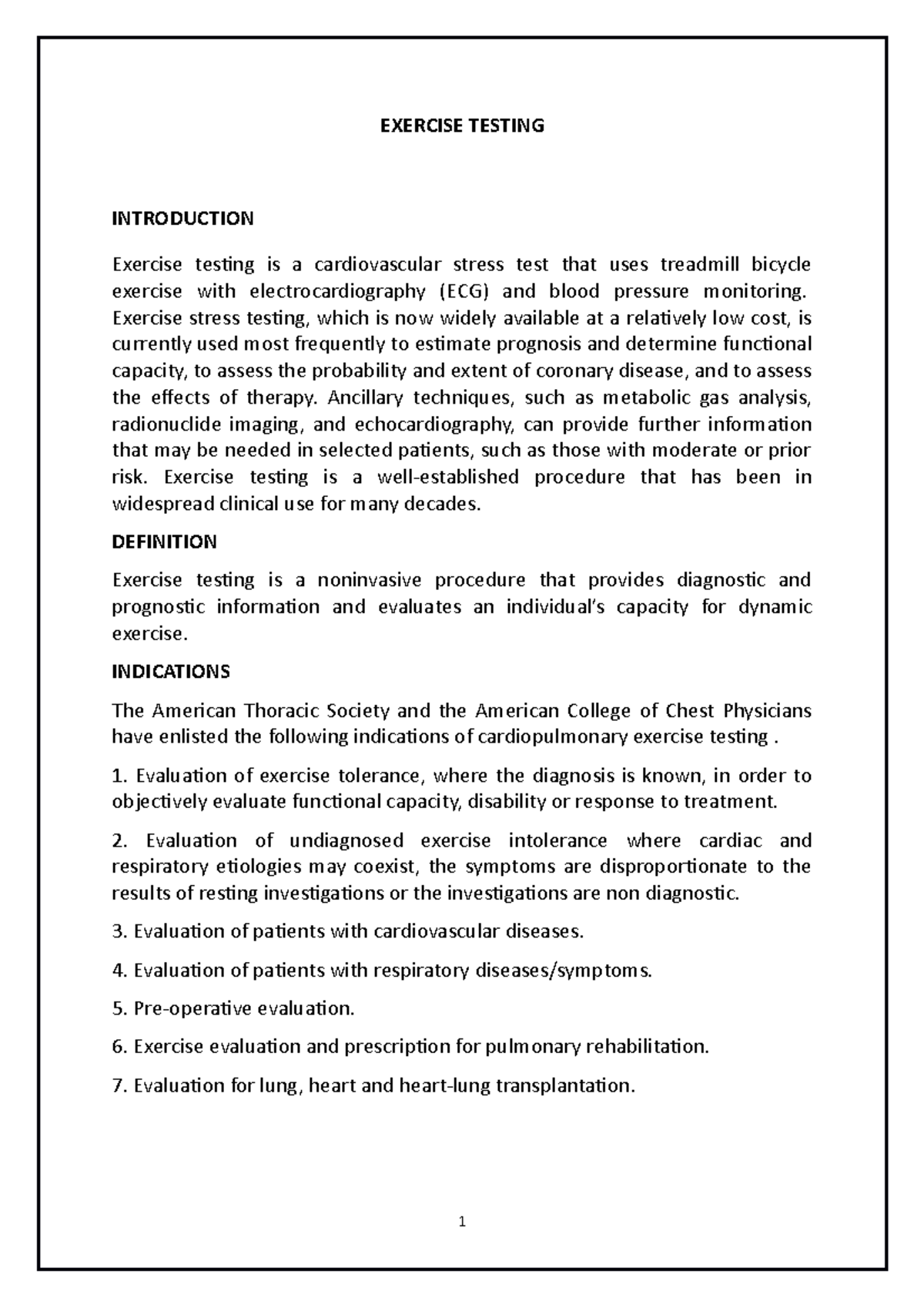 Exercise Testing Useful For Msc Students EXERCISE TESTING exercise-testing-useful-for-msc-students-exercise-testing