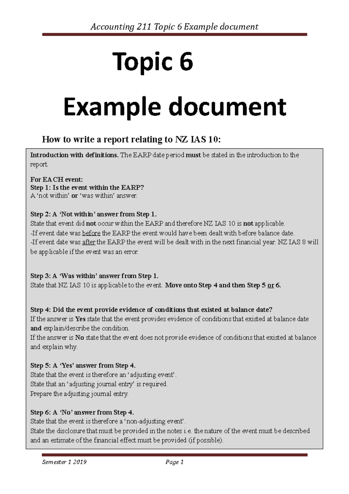 Topic 6 Examples document - Topic 6 Example document How to write a ...