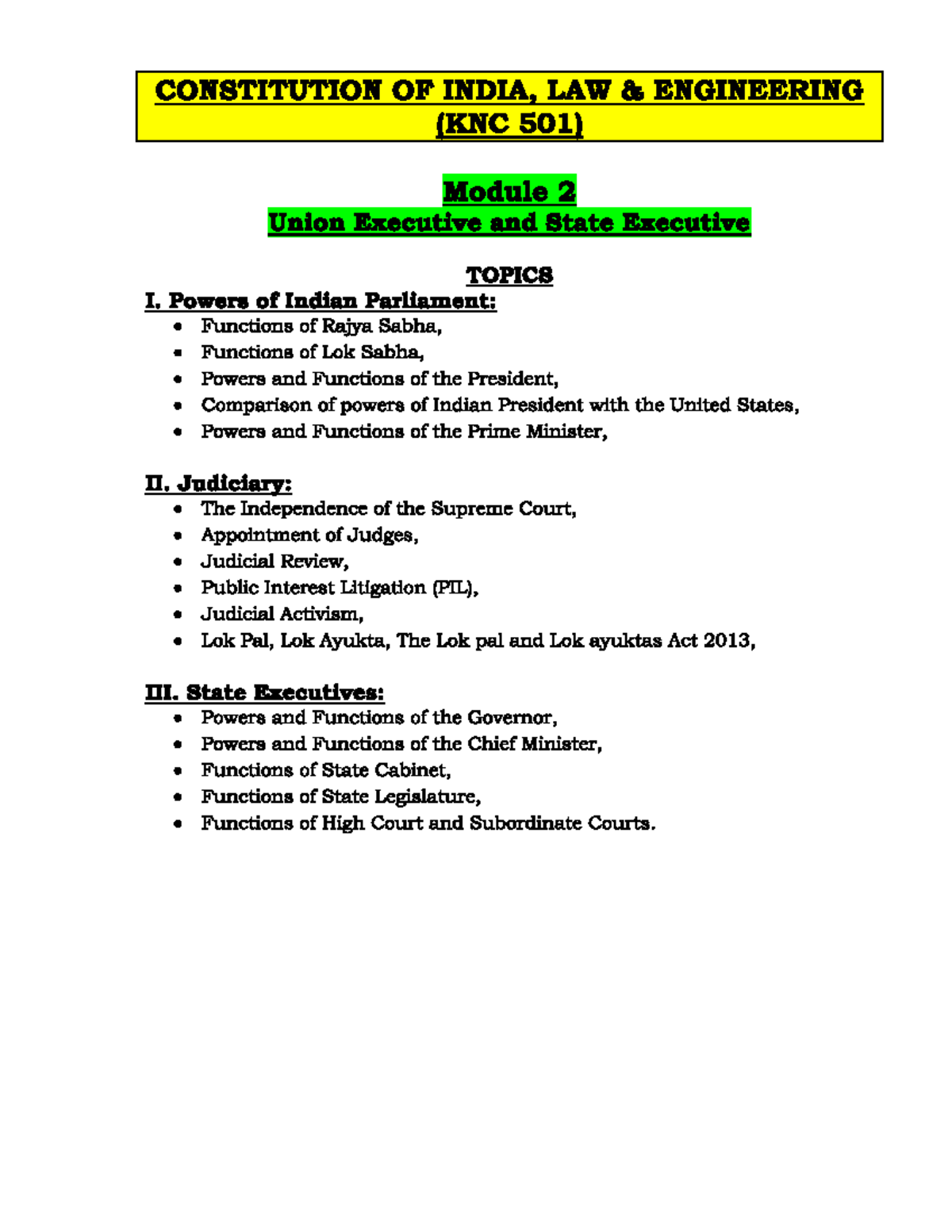 Unit 2 COI - Hnadwritten notes - Constitution Of India, Law And ...