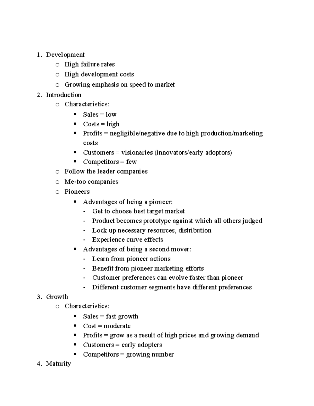 Comm223 4 - Development o High failure rates o High development costs o ...