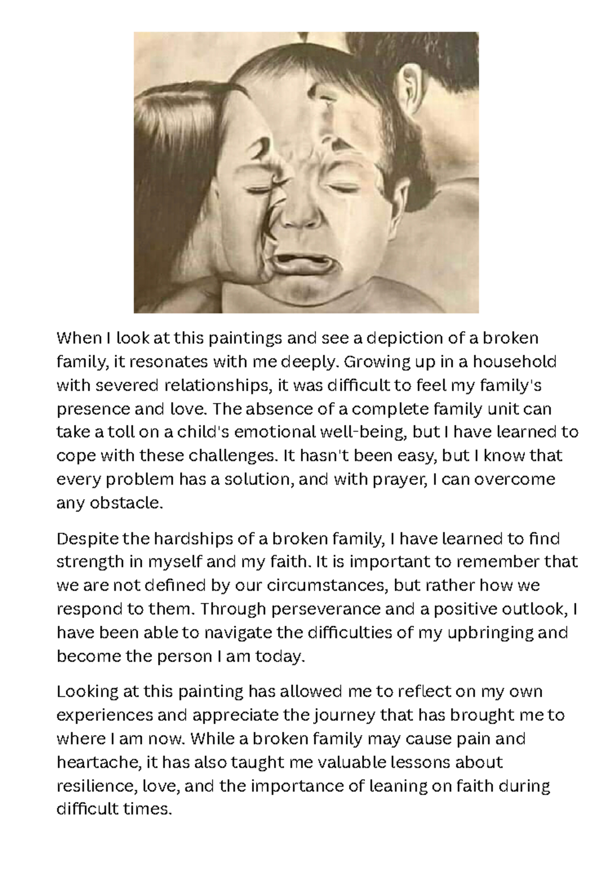 Art reflection proj - When I look at this paintings and see a depiction ...