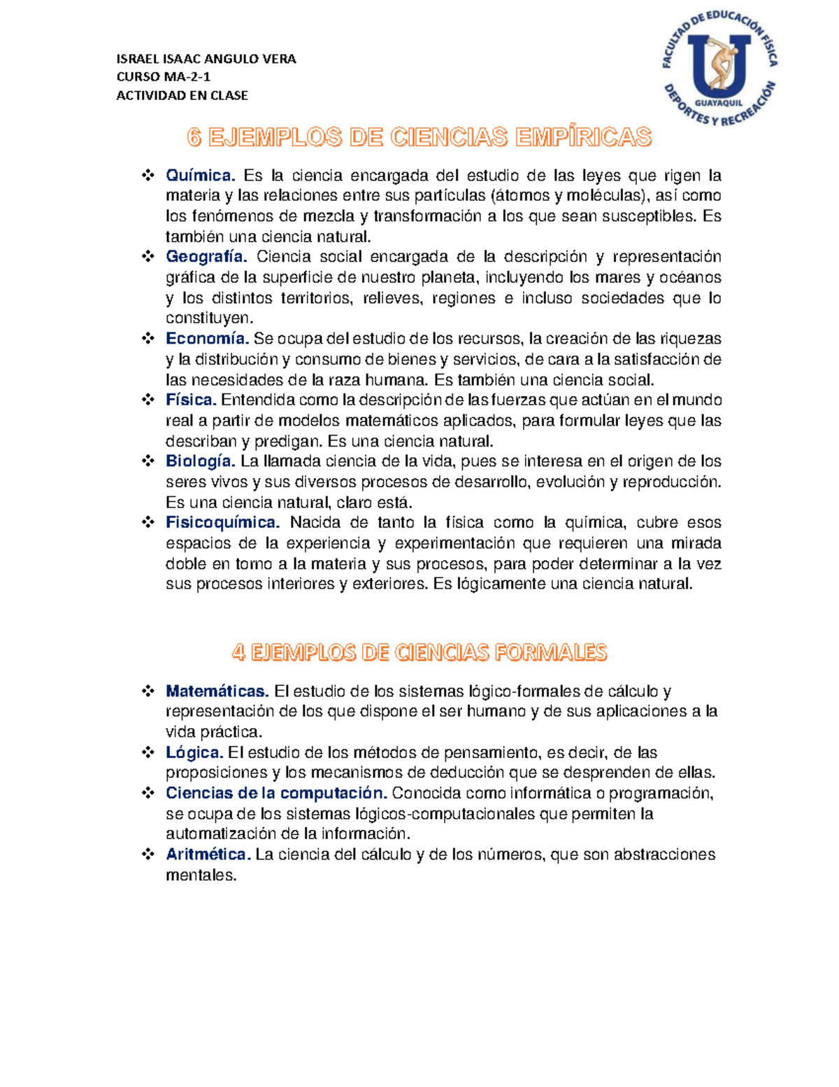 6 Ejemplos DE Ciencias Empíricas - ISRAEL ISAAC ANGULO VERA CURSO MA-2 ...