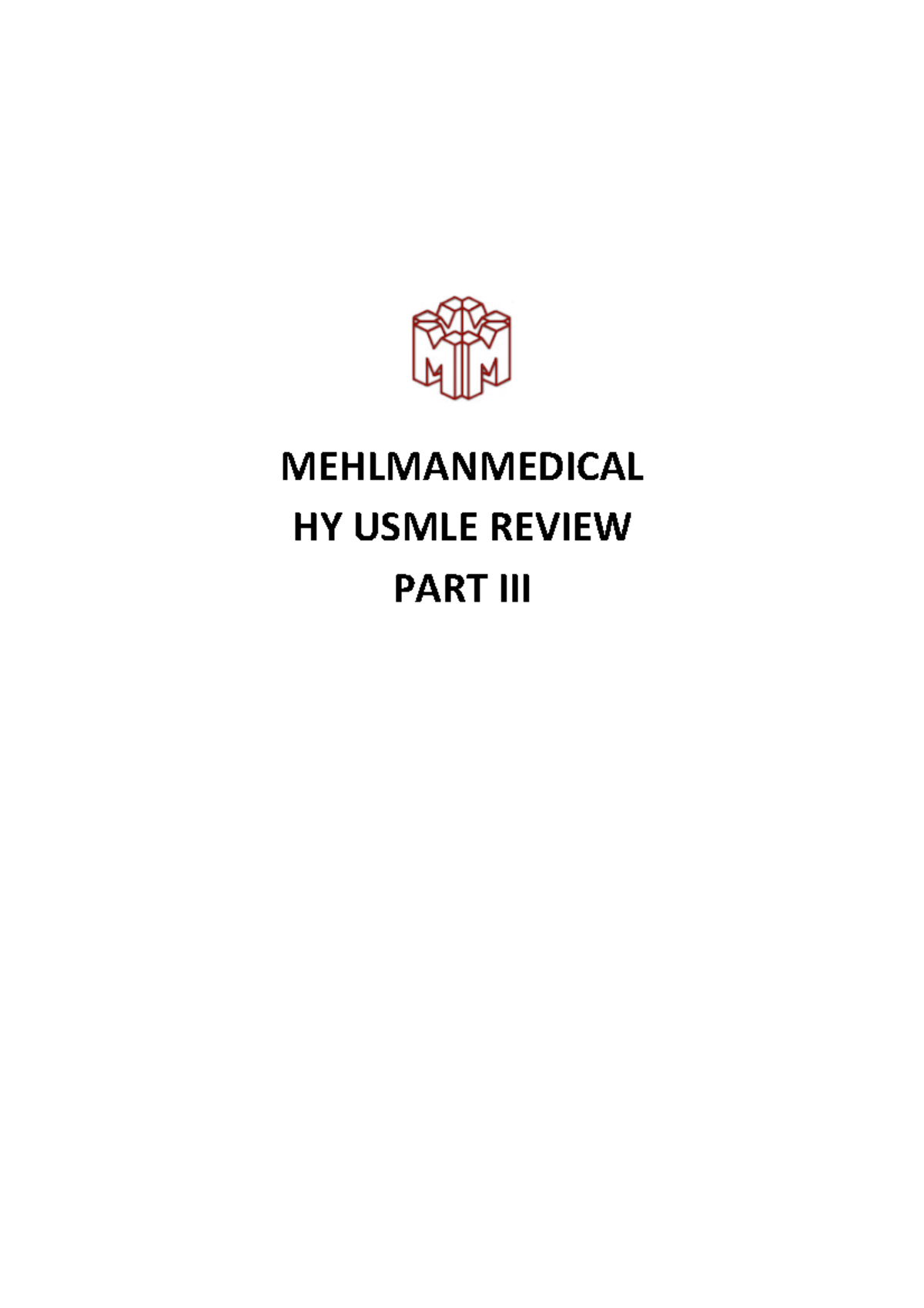 apuntes de step 1 usmle mehlman step 1 - MEHLMANMEDICAL HY USMLE REVIEW ...