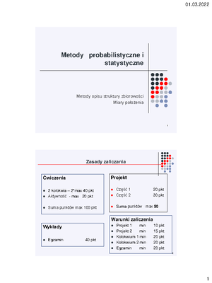 MPS 7 Estymacja przedziałowa 2022 - 1 Metody probabilistyczne Estymacja ...