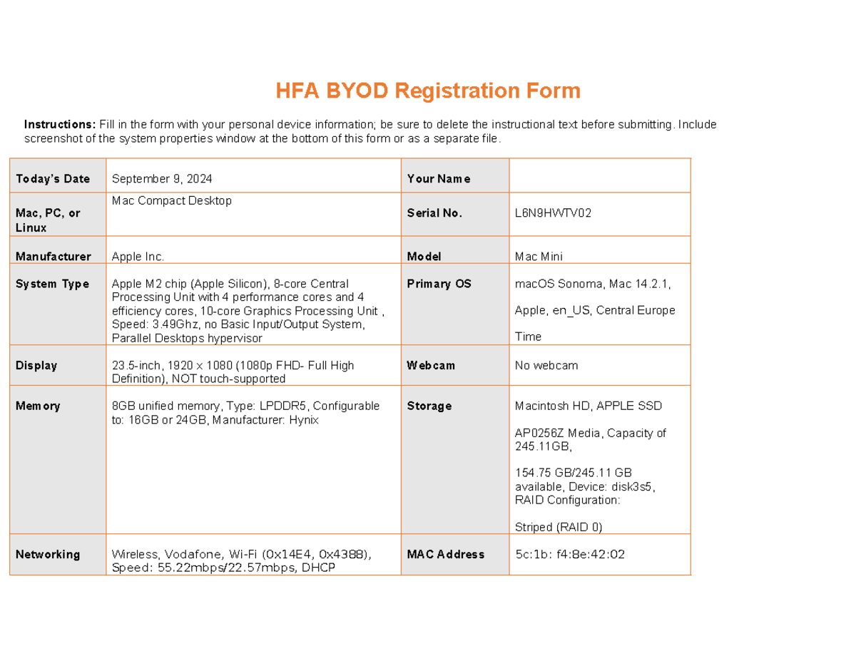 HFA BYOD Registration Form copy - HFA BYOD Registration Form ...