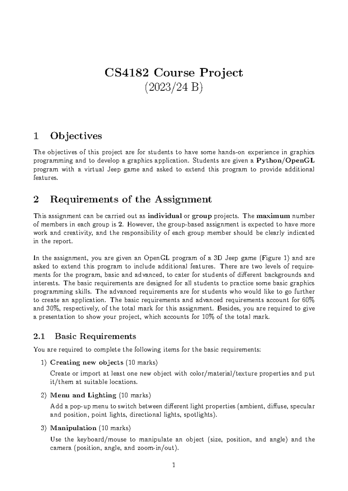 CS4182 project 2024 - CS4182 Course Project (2023/24 B) 1 Objectives The objectives of this ...