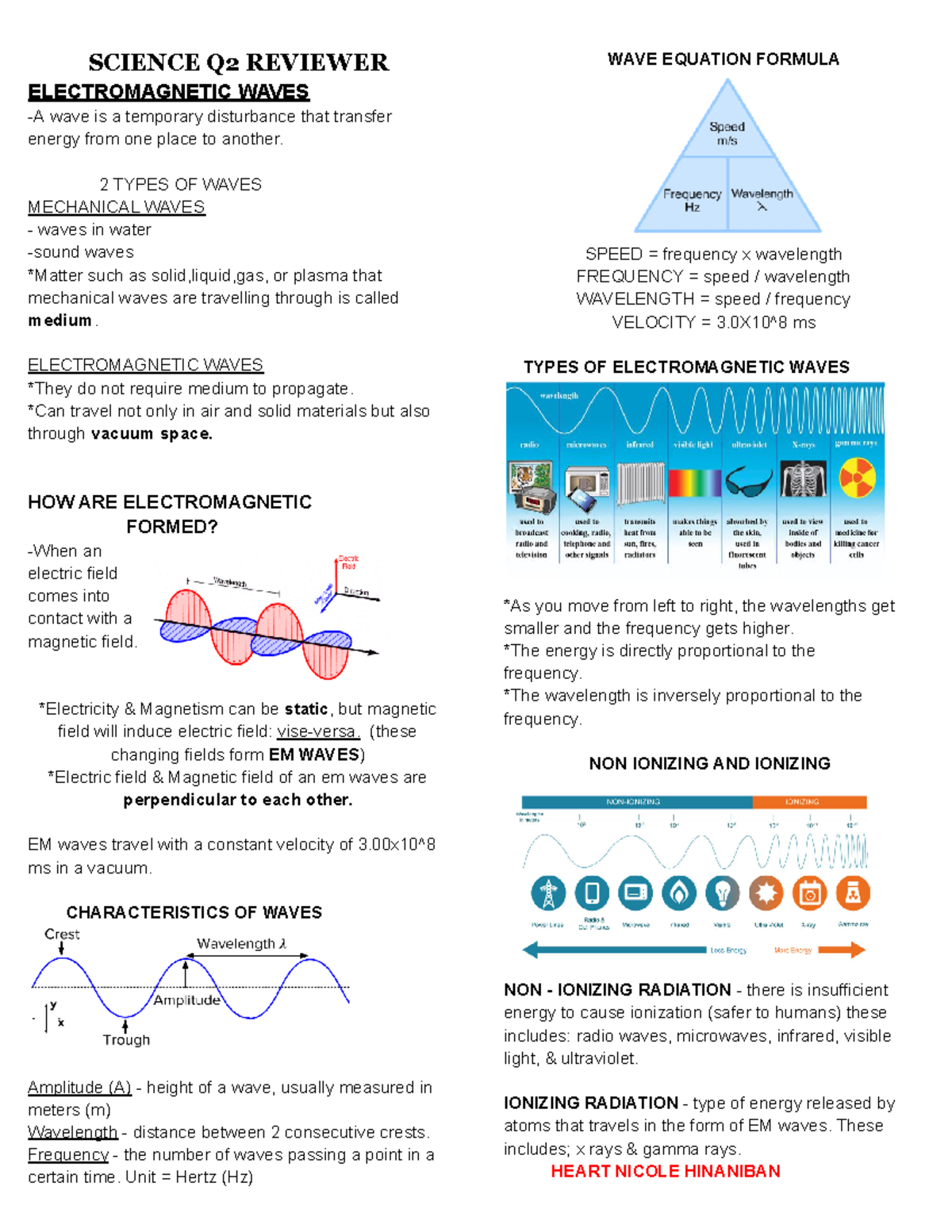 Science Q2 Reviewer Google Docs - SCIENCE Q2 REVIEWER ELECTROMAGNETIC ...