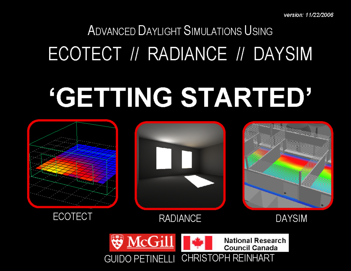 Ecotect & radiance - ADVANCED DAYLIGHT SIMULATIONS USING ECOTECT // RADIANCE // DAYSIM ‘GETTING ...