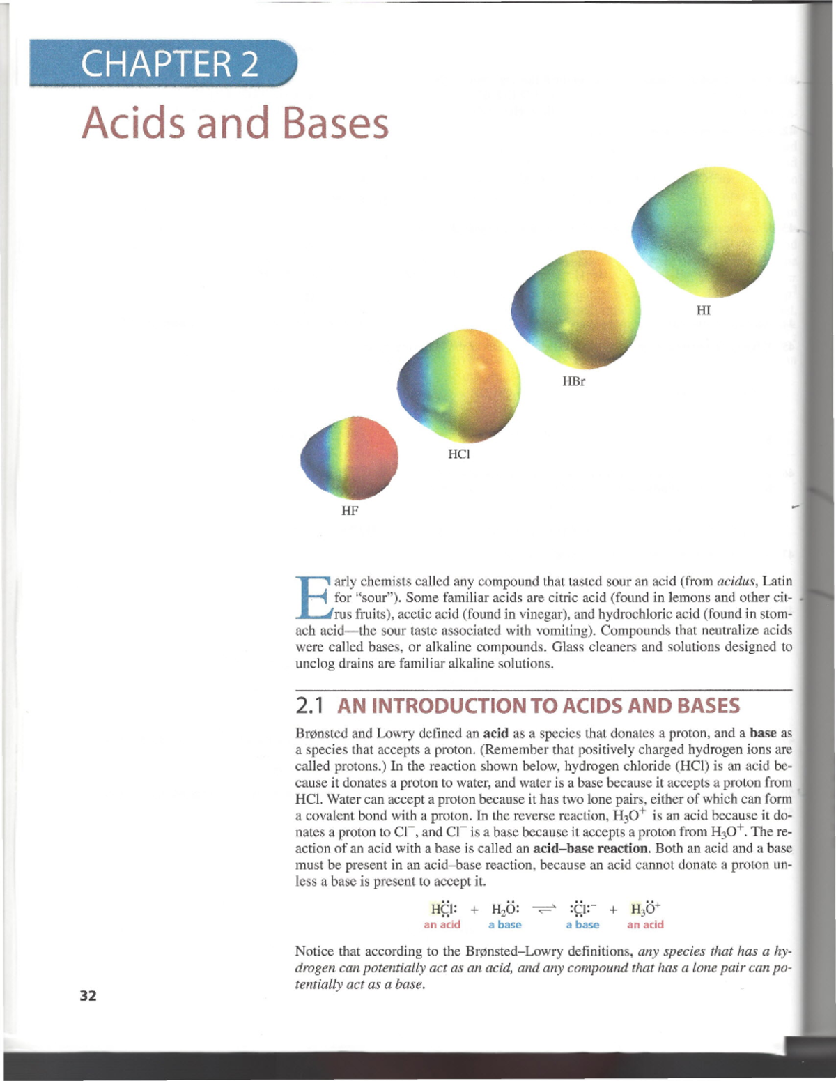 Bruice Essential Organic Chemistry 2nd Edition Chapter 2 - He CHAPTER 2 Acids and Bases HF E ...