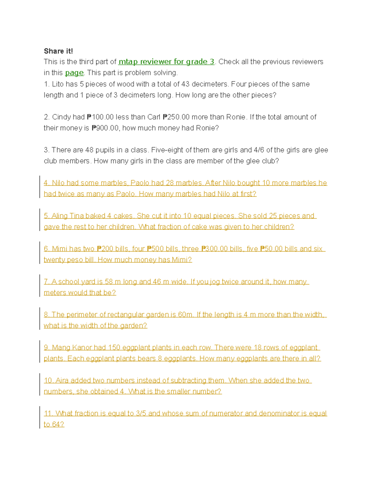 236455203 Math Challenge Grade 3 - Share it! This is the third part of ...