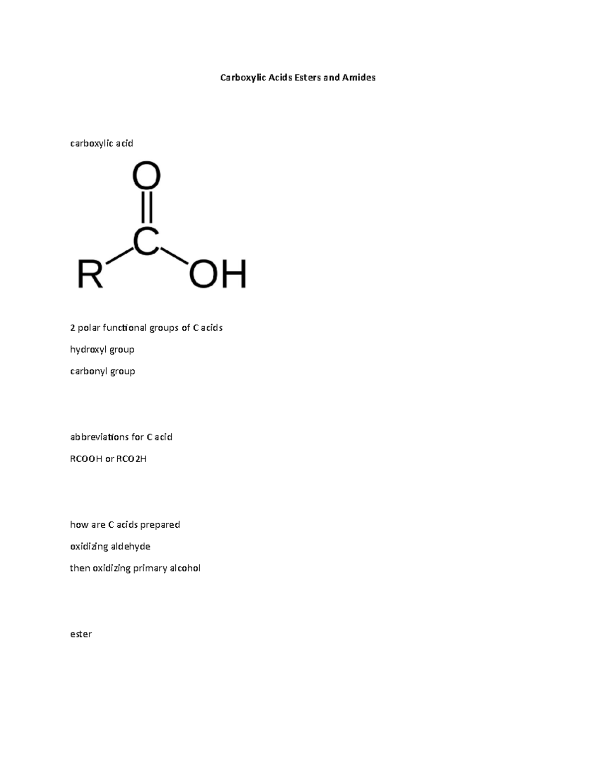 Carboxylic Acids Esters and Amides - Carboxylic Acids Esters and Amides ...