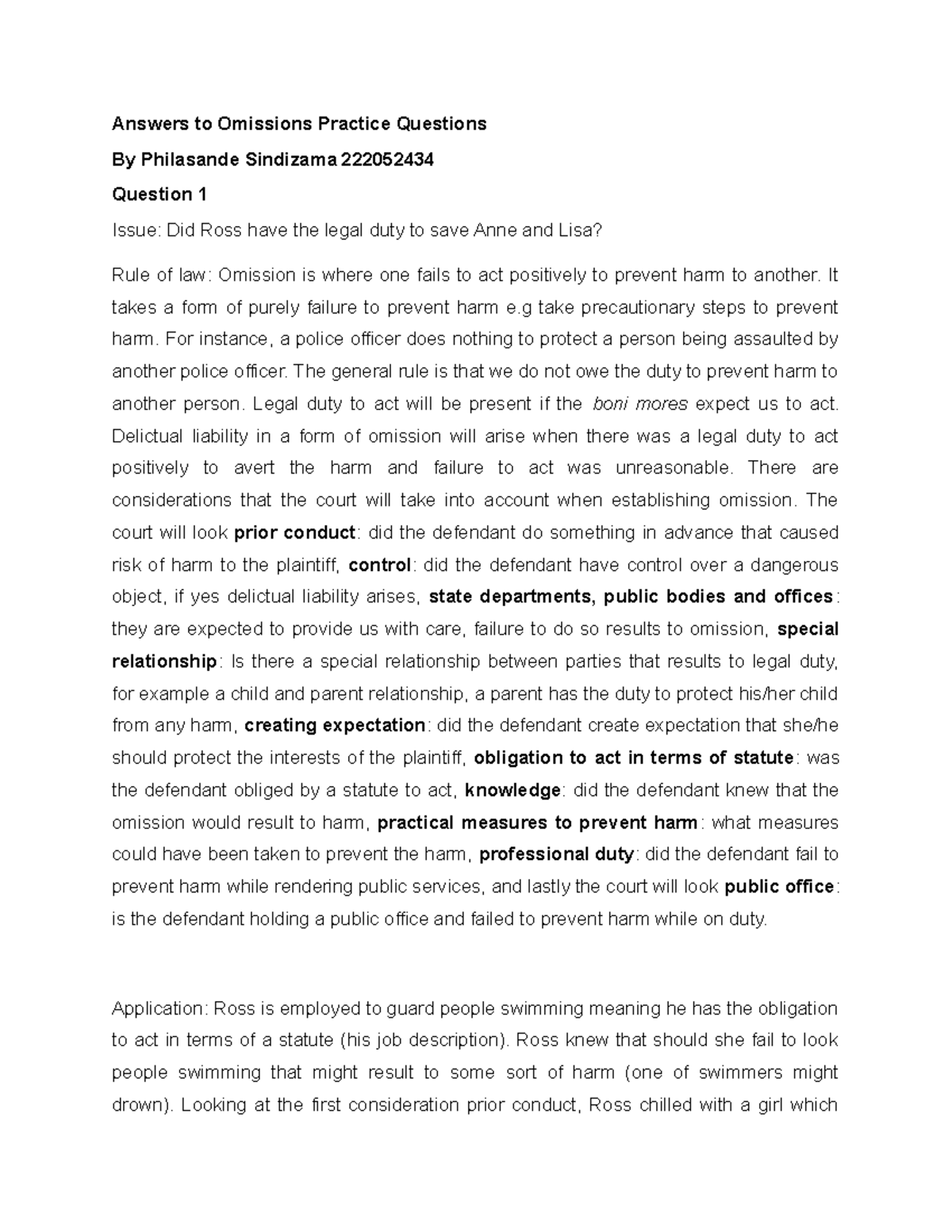 Answers to Omissions Practice Questions - It takes a form of purely ...