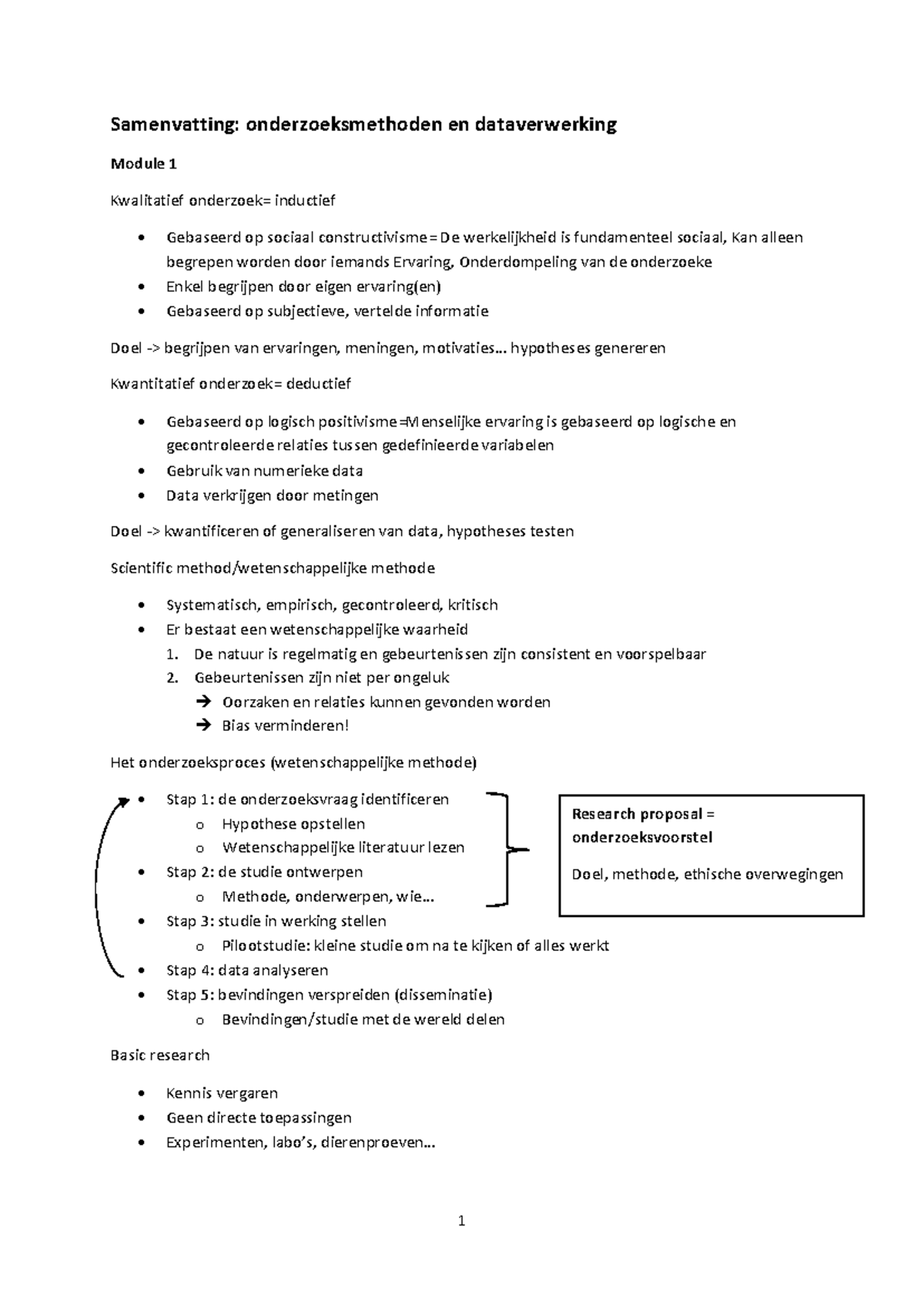 Samenvatting-onderzoeksmethode - Samenvatting: onderzoeksmethoden en ...