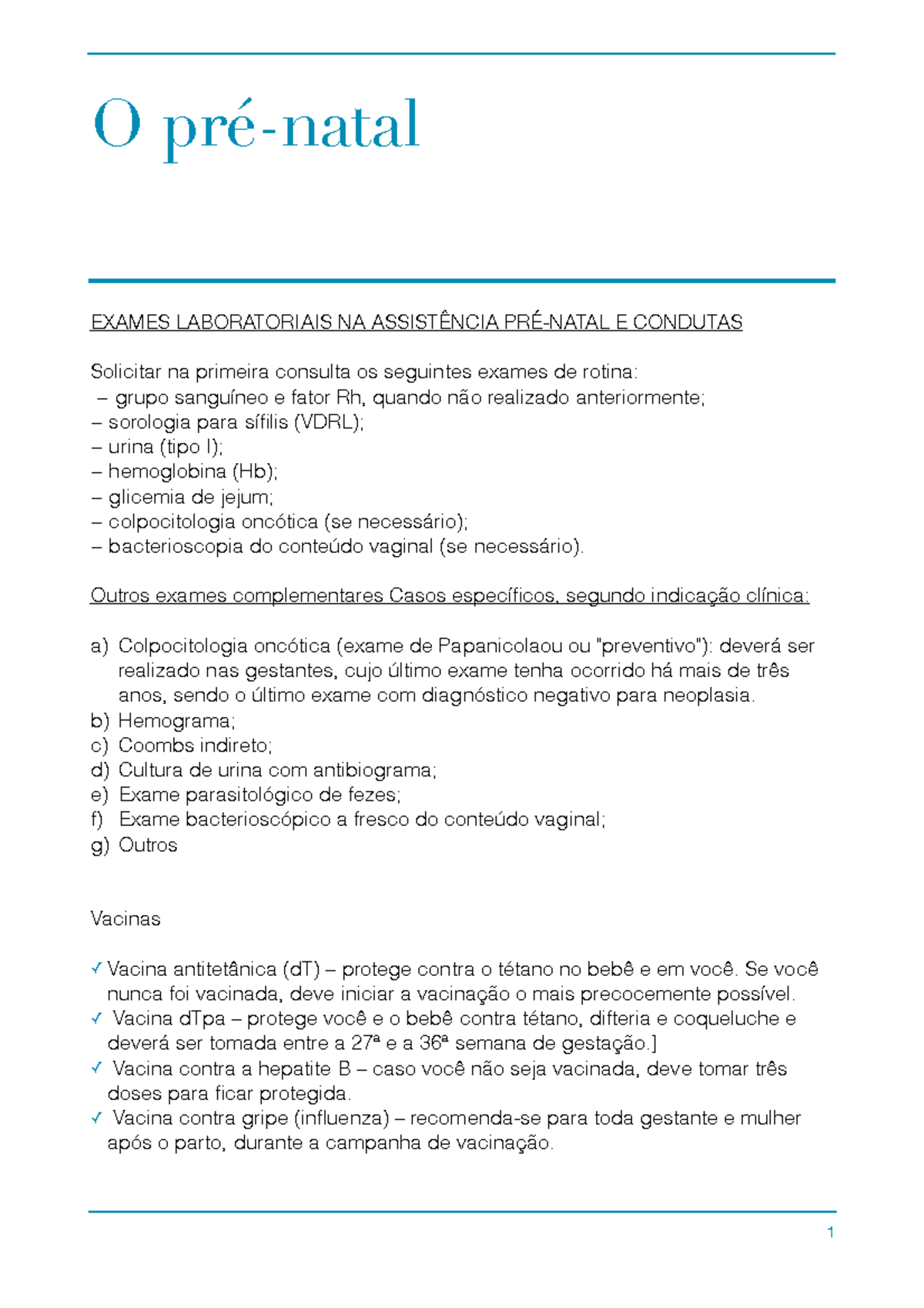 O pré natal.pdf - Acompanhamento necessário no Pré-natal das gestantes ...