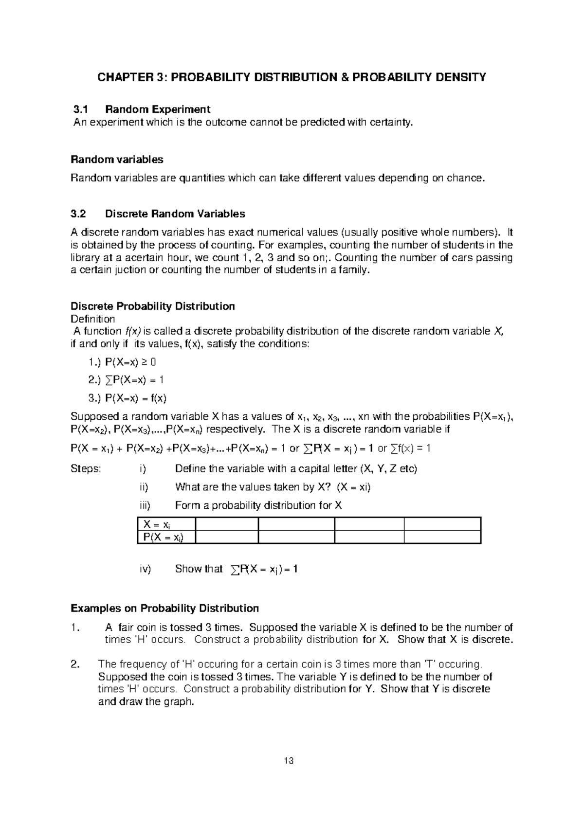 Probability Distribution Tutorial - CHAPTER 3: PROBABILITY DISTRIBUTION ...