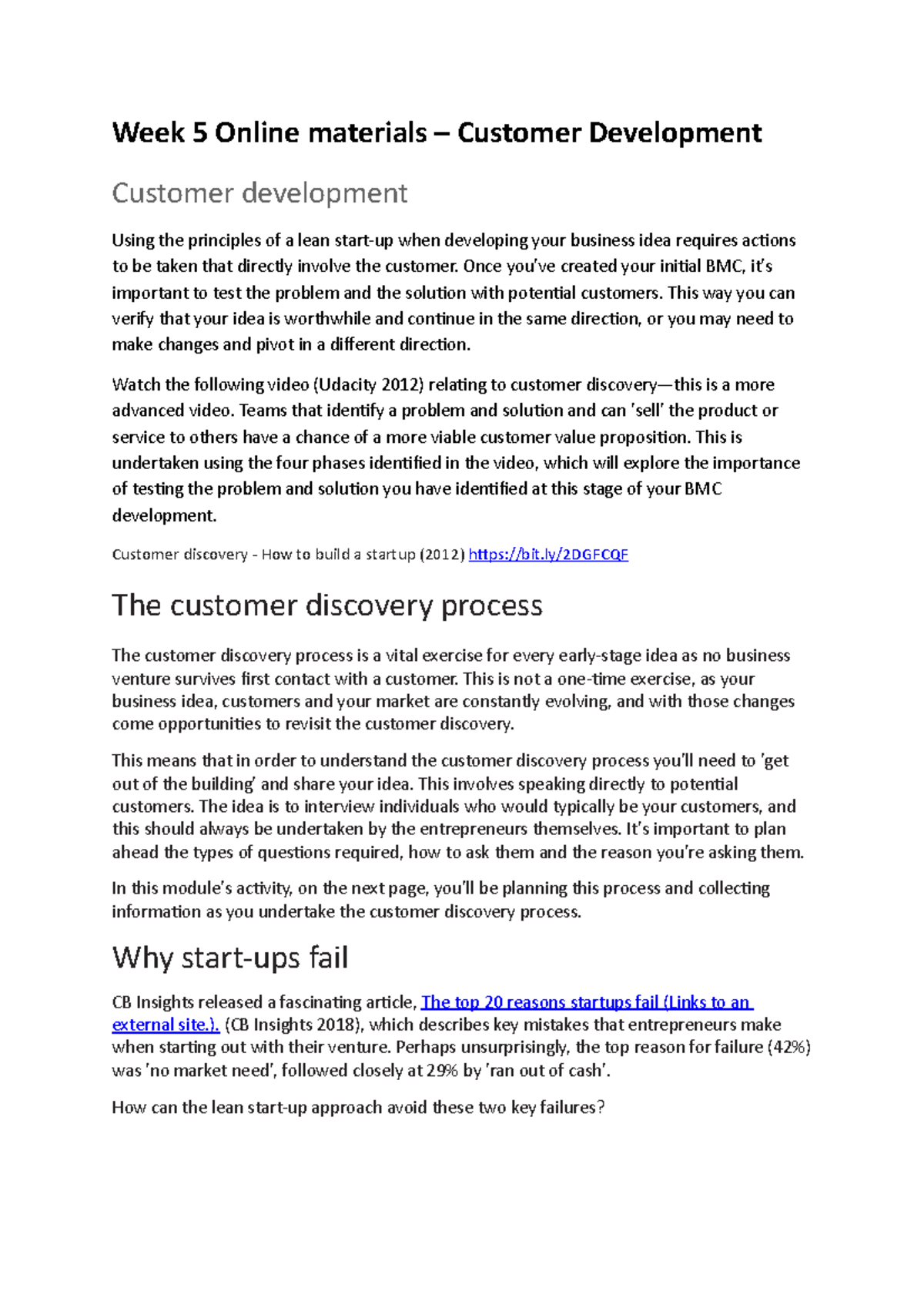 BMC cus segment - Week 5 Online materials – Customer Development ...