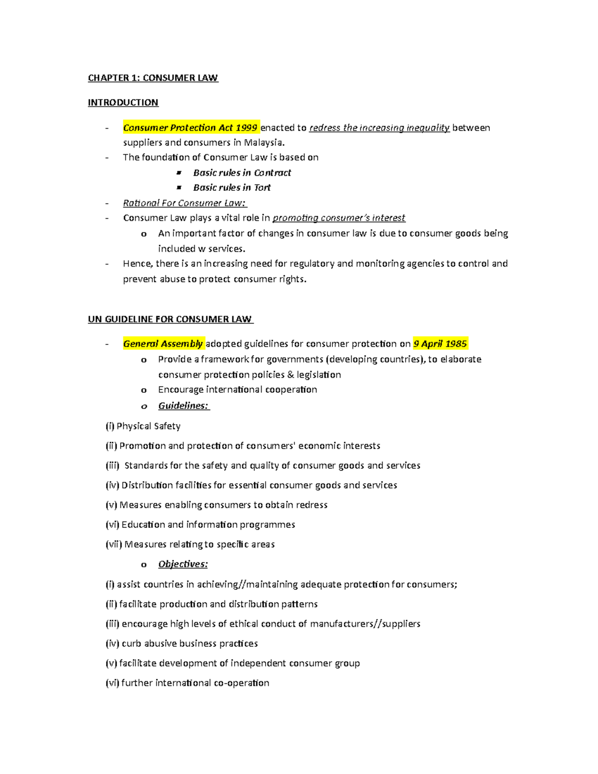 Chapter 1 - CHAPTER 1: CONSUMER LAW INTRODUCTION - Consumer Protection ...