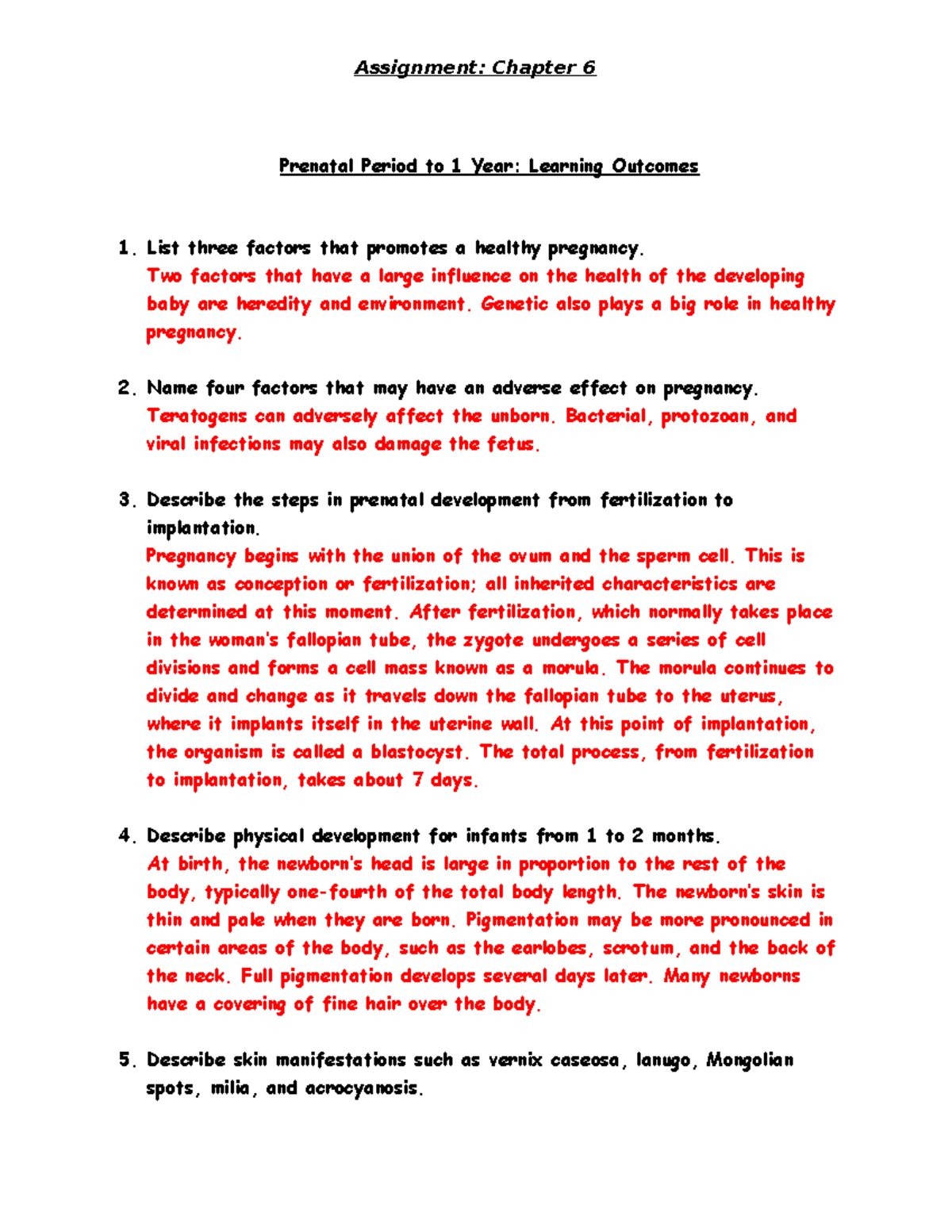 GD chapter 6 - growth and development - Prenatal Period to 1 Year ...