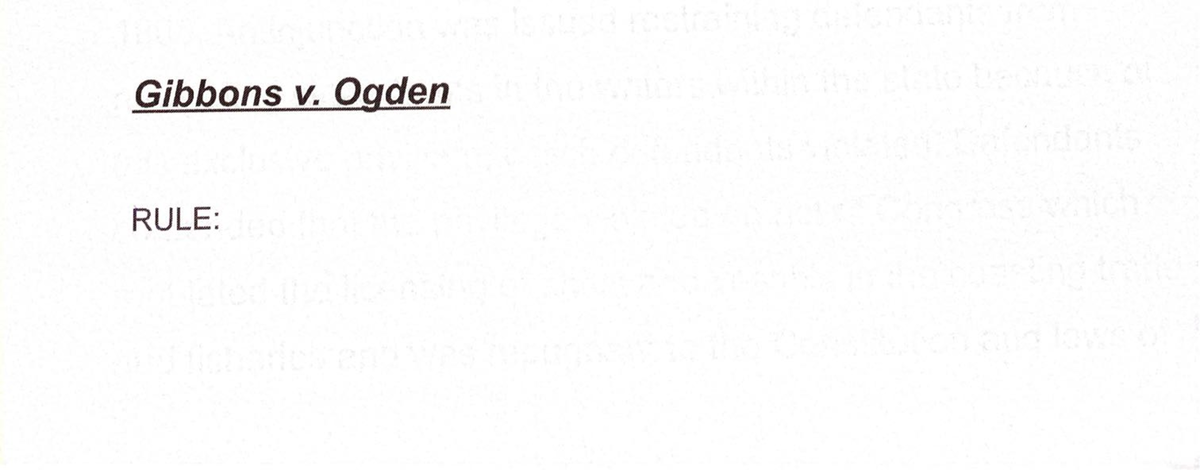 Gibbons v. Ogden - Case Brief - GOVT 391 - Studocu