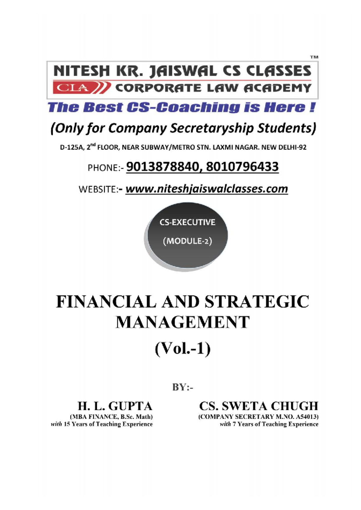 CS Executive-2 FSM VOL-1 Amendment will be provided further - Studocu