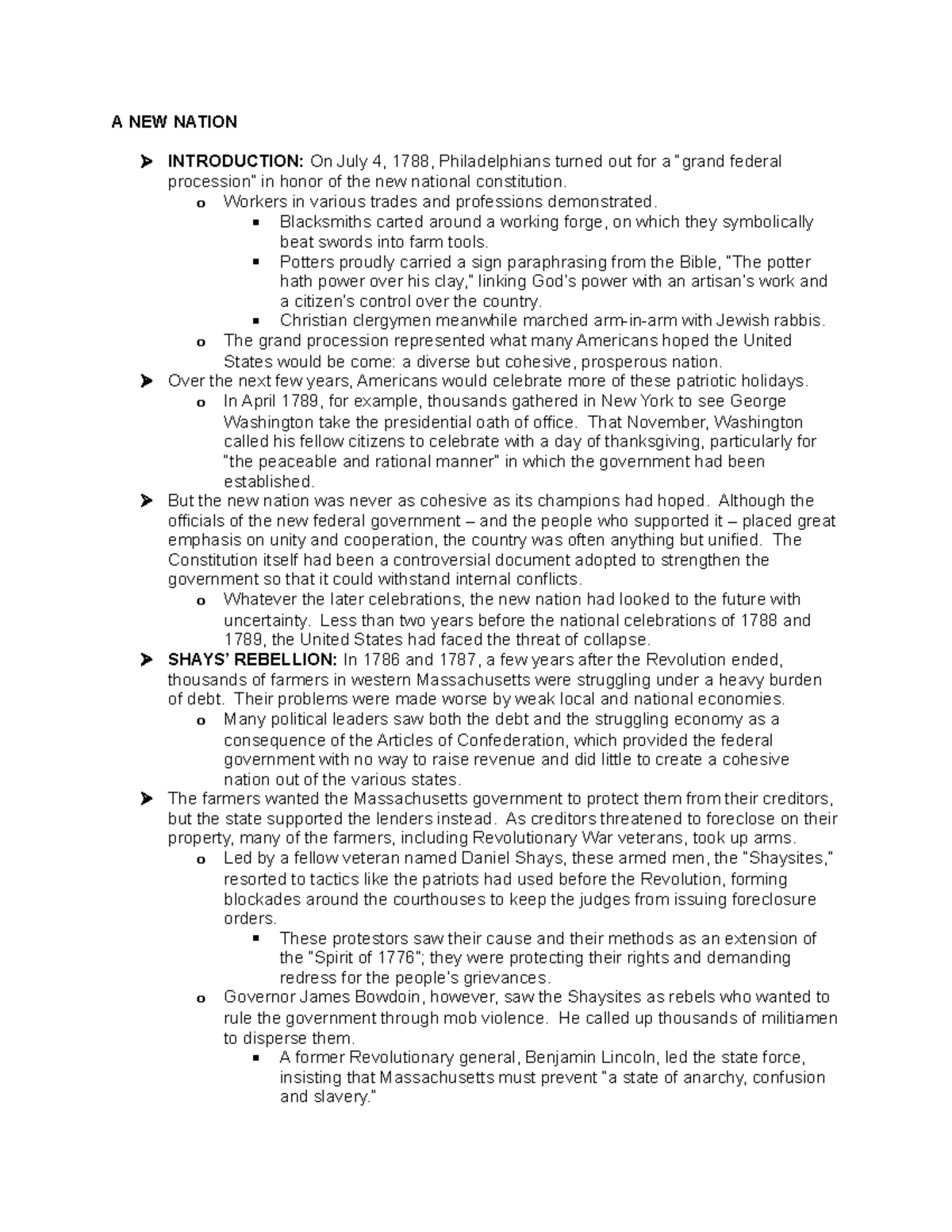 6. A NEW Nation - Chapter 6 Textbook Notes for HIST 1301.915 with Chad ...