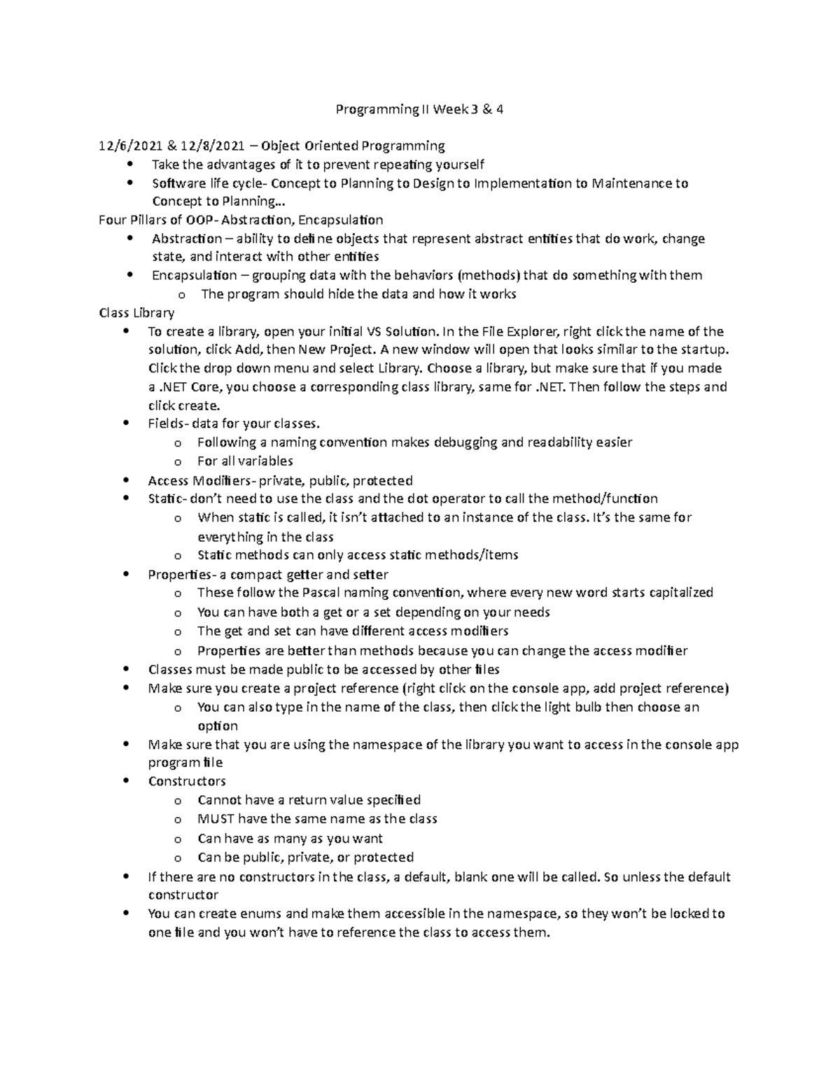 Programming Ii Week 3 And 4 Lecture Notes Programming Ii Week 3 And 4 12